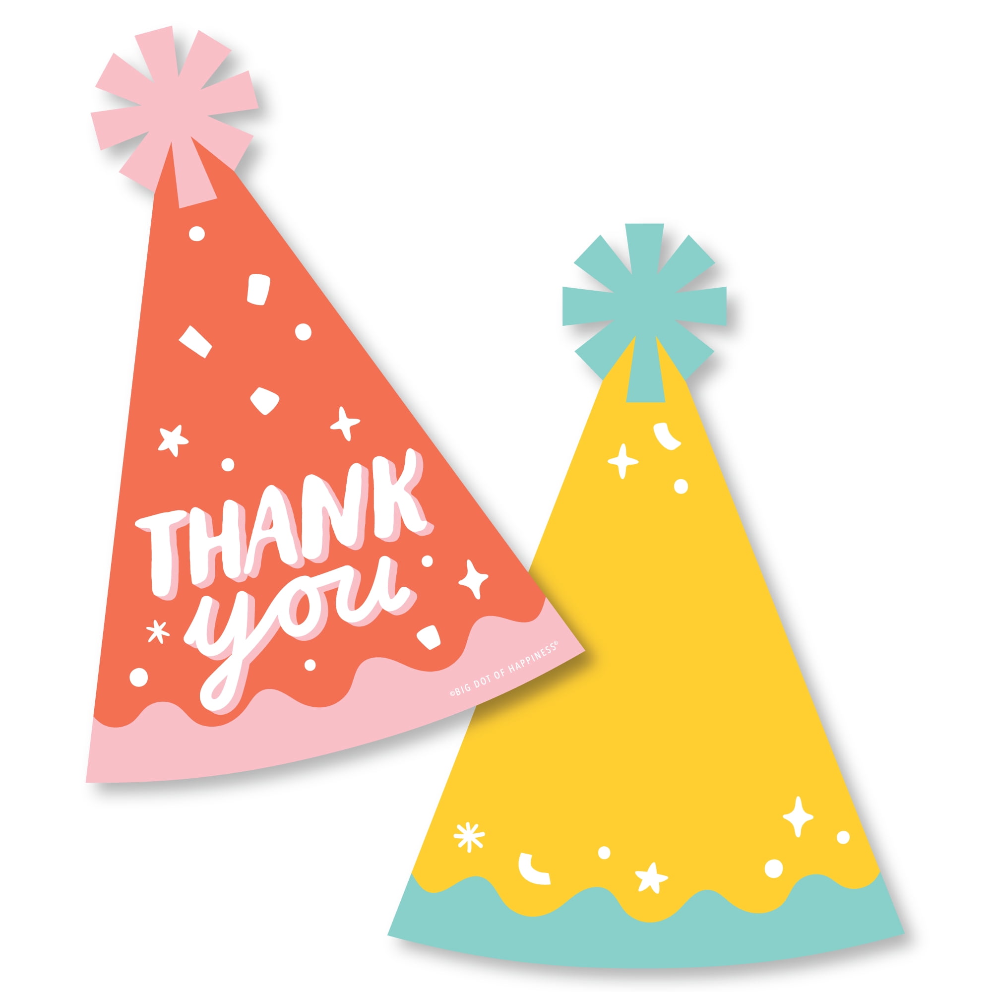 Big Dot of Happiness Party Time - Shaped Thank You Cards - Happy ...