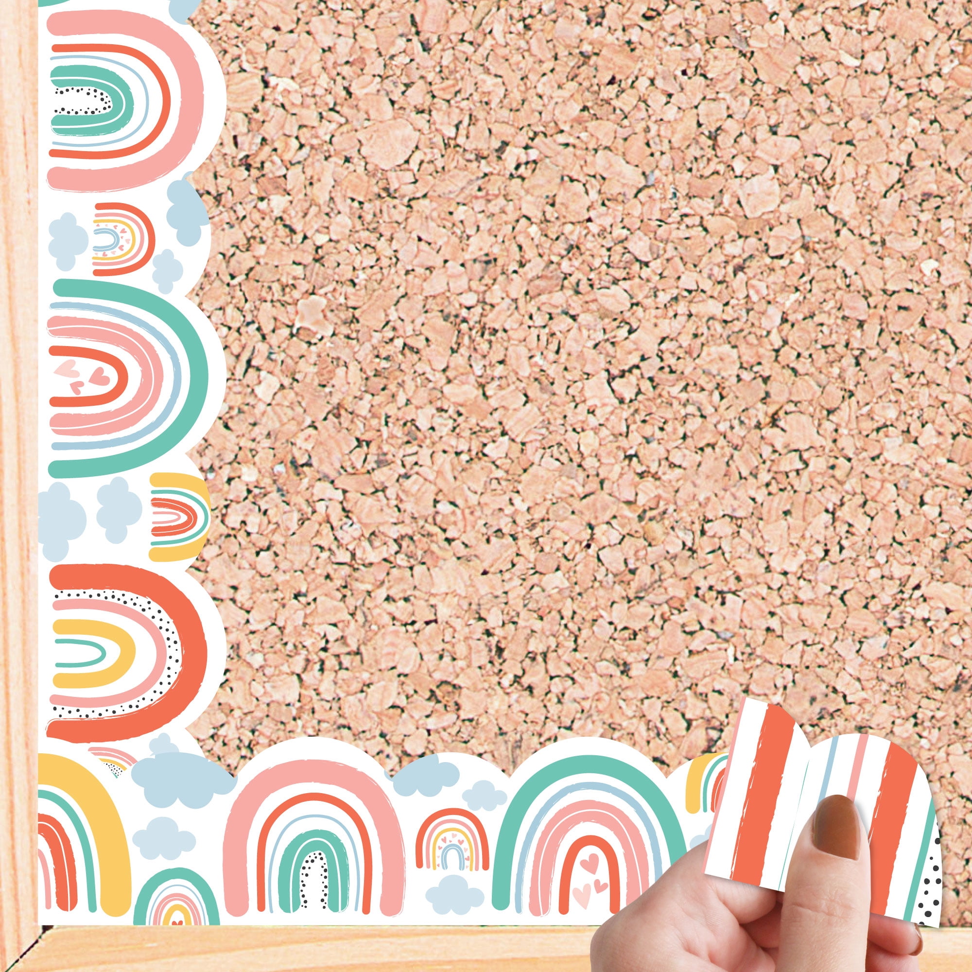Big Dot of Happiness Pastel Boho Rainbow - Scalloped Classroom Decor ...