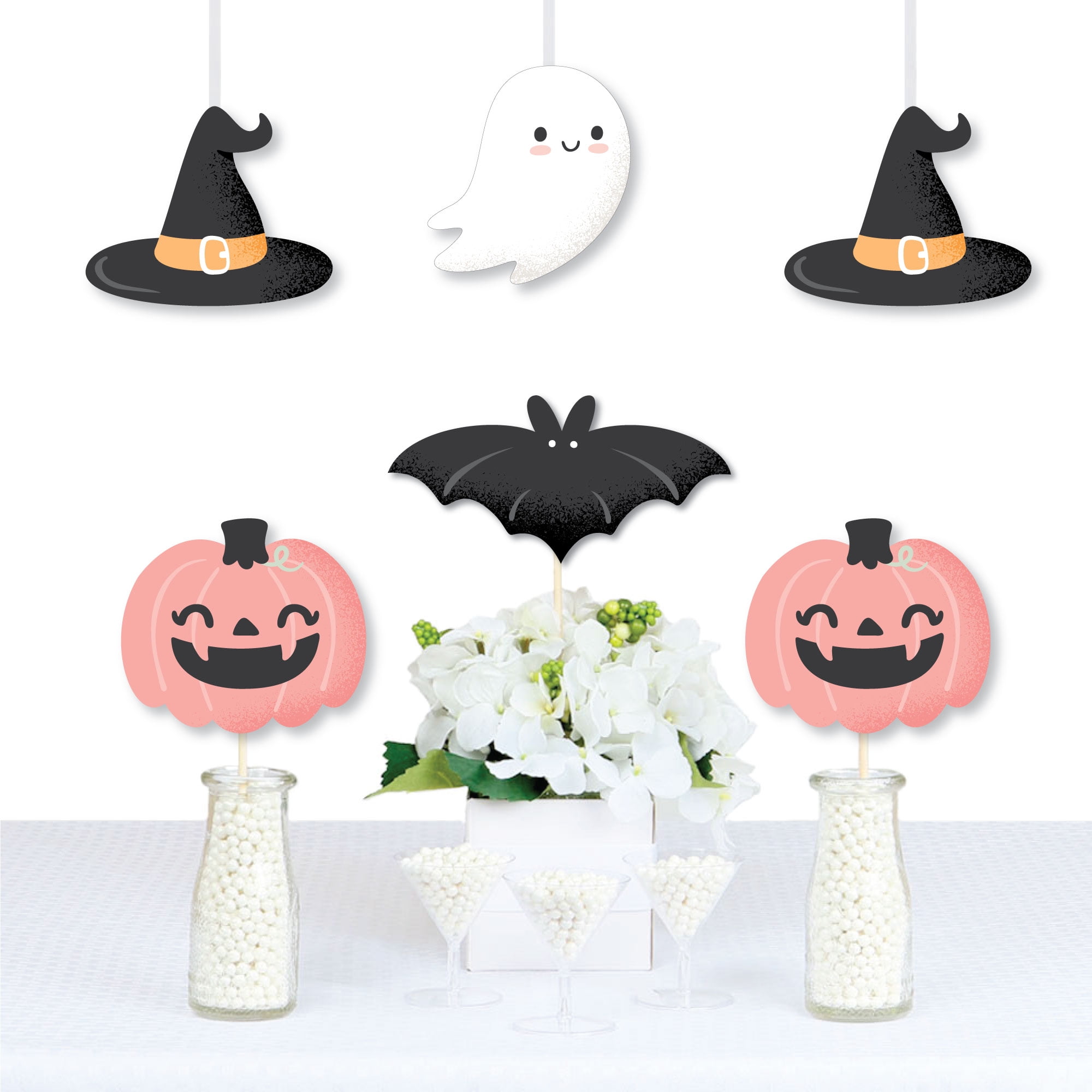 Big Dot of Happiness Pastel Halloween - Ghost, Hat, Bat and Pumpkin ...