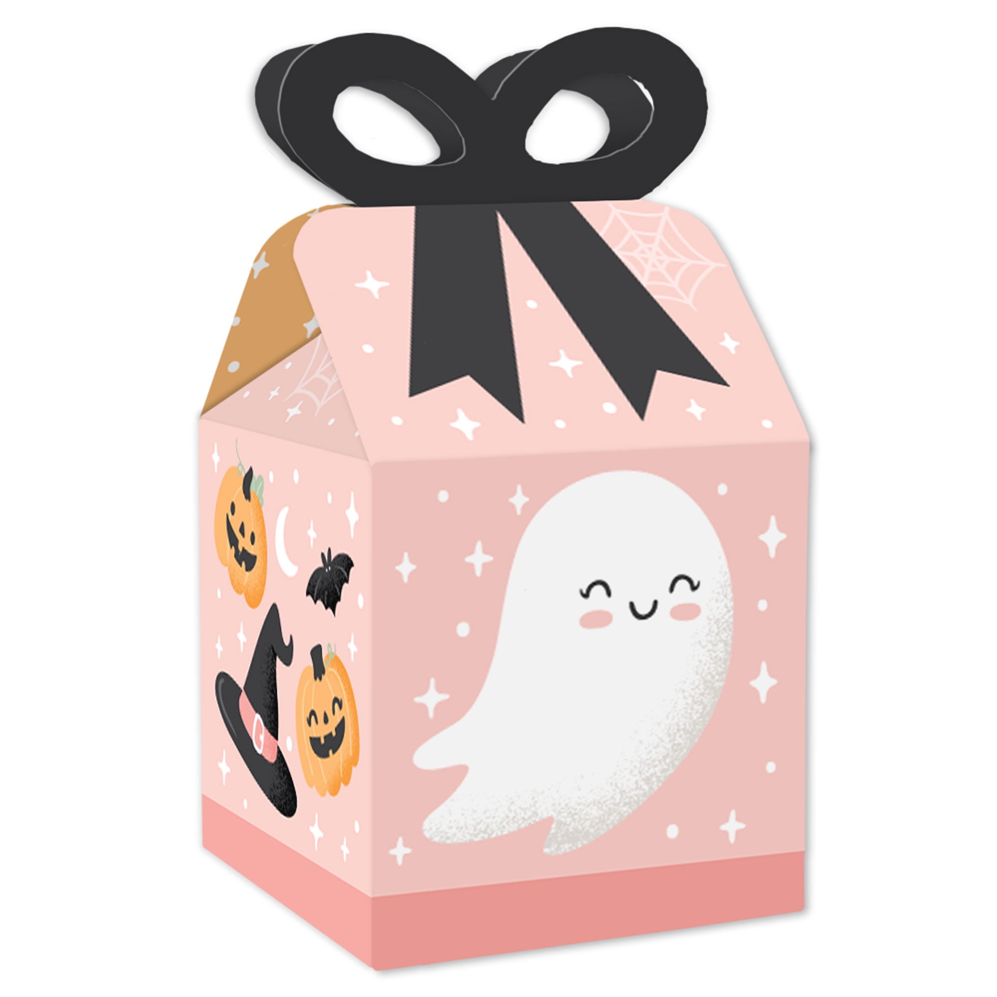 Big Dot of Happiness Pastel Halloween - Square Favor Gift Boxes - Pink ...