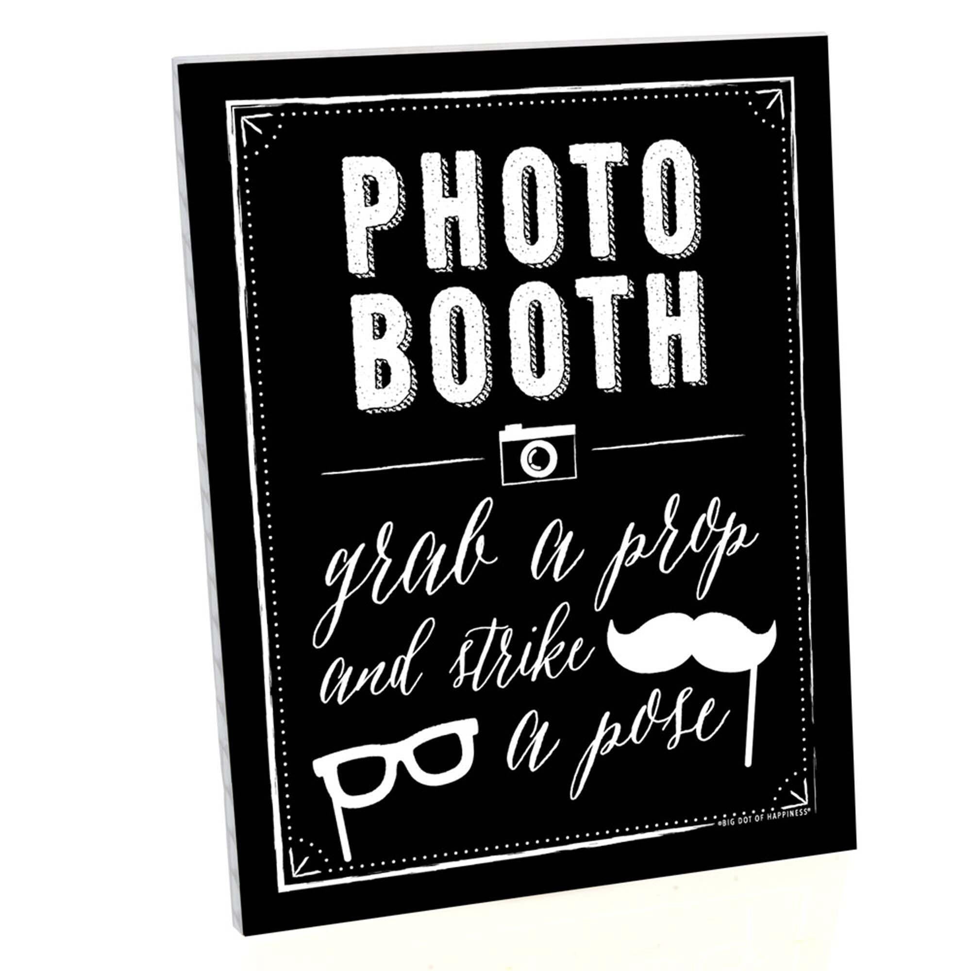 Big Dot Happiness Photo Booth Stand Sign, Sturdy Plastic, 10.5x13.75 ...
