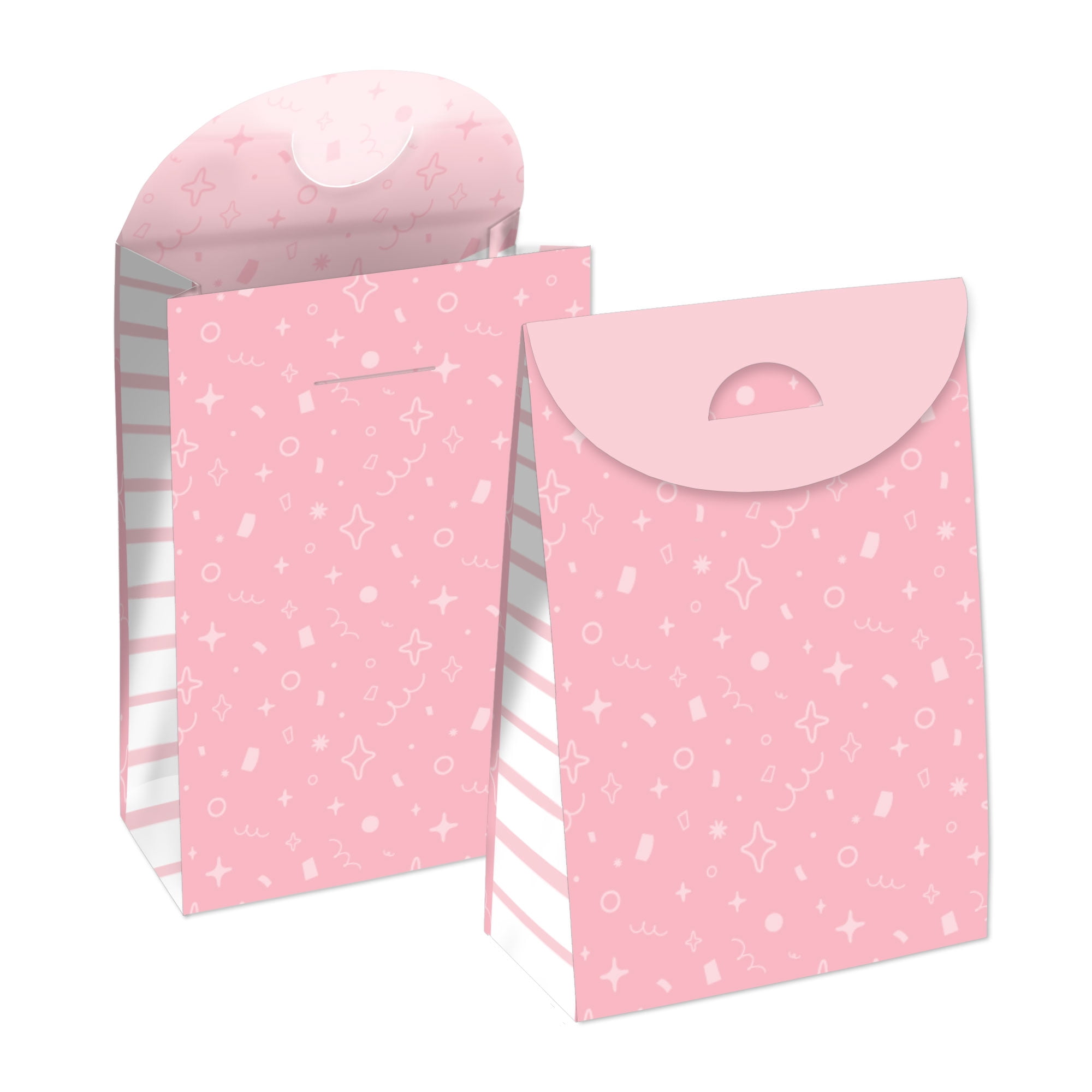 Big Dot of Happiness Pink Confetti Stars - Simple Gift Favor Bags ...