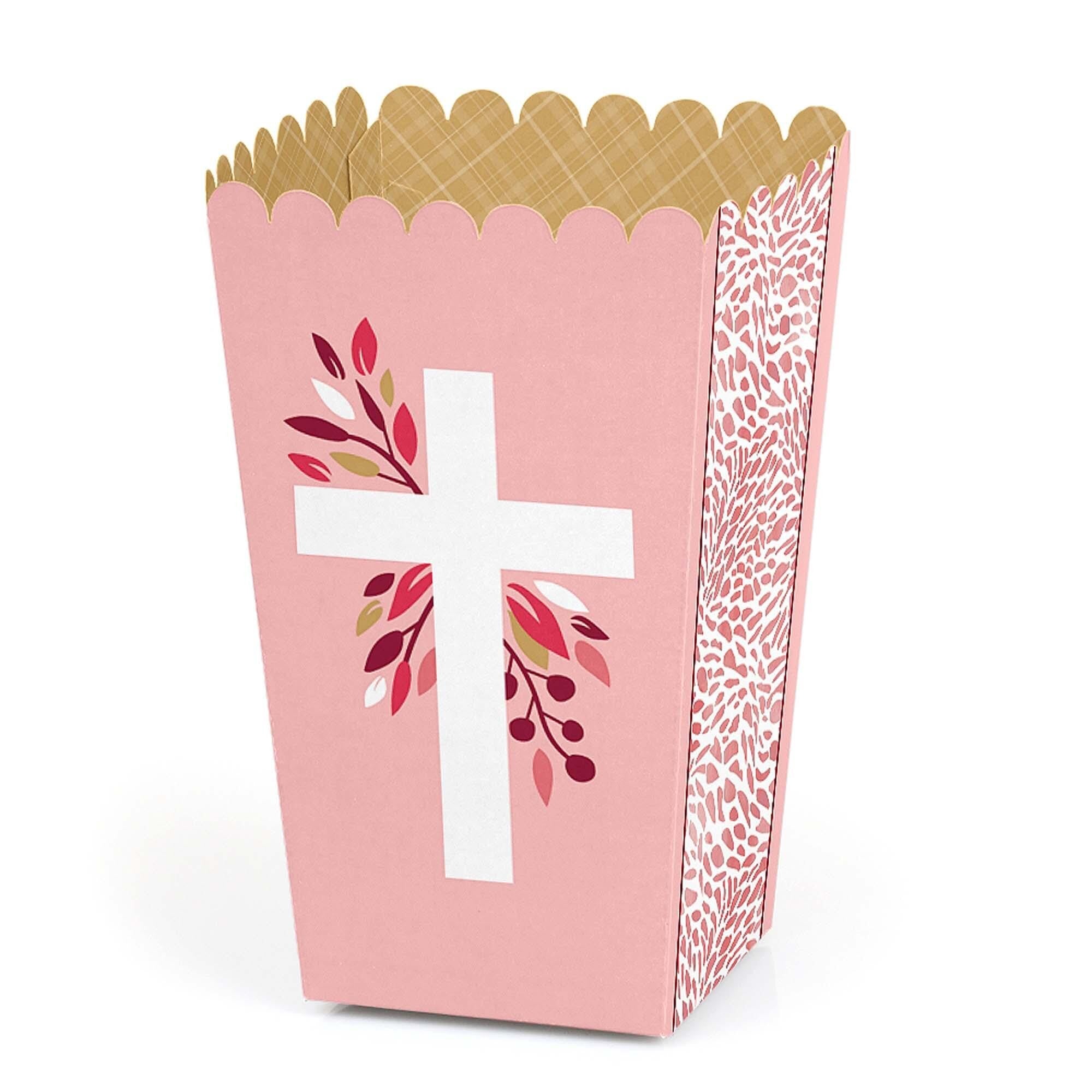 Big Dot of Happiness Pink Elegant Cross - Girl Religious Party Favor ...