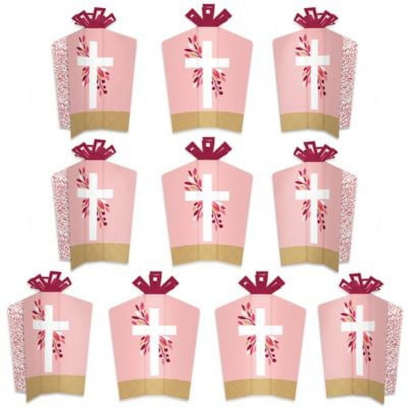 Big Dot of Happiness Pink Elegant Cross - Table Decorations - Girl ...