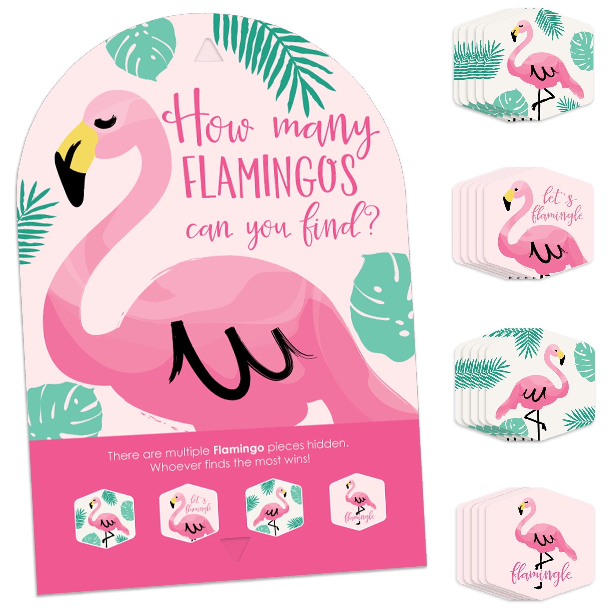 Big Dot of Happiness Pink Flamingo - Tropical Summer Party Scavenger ...