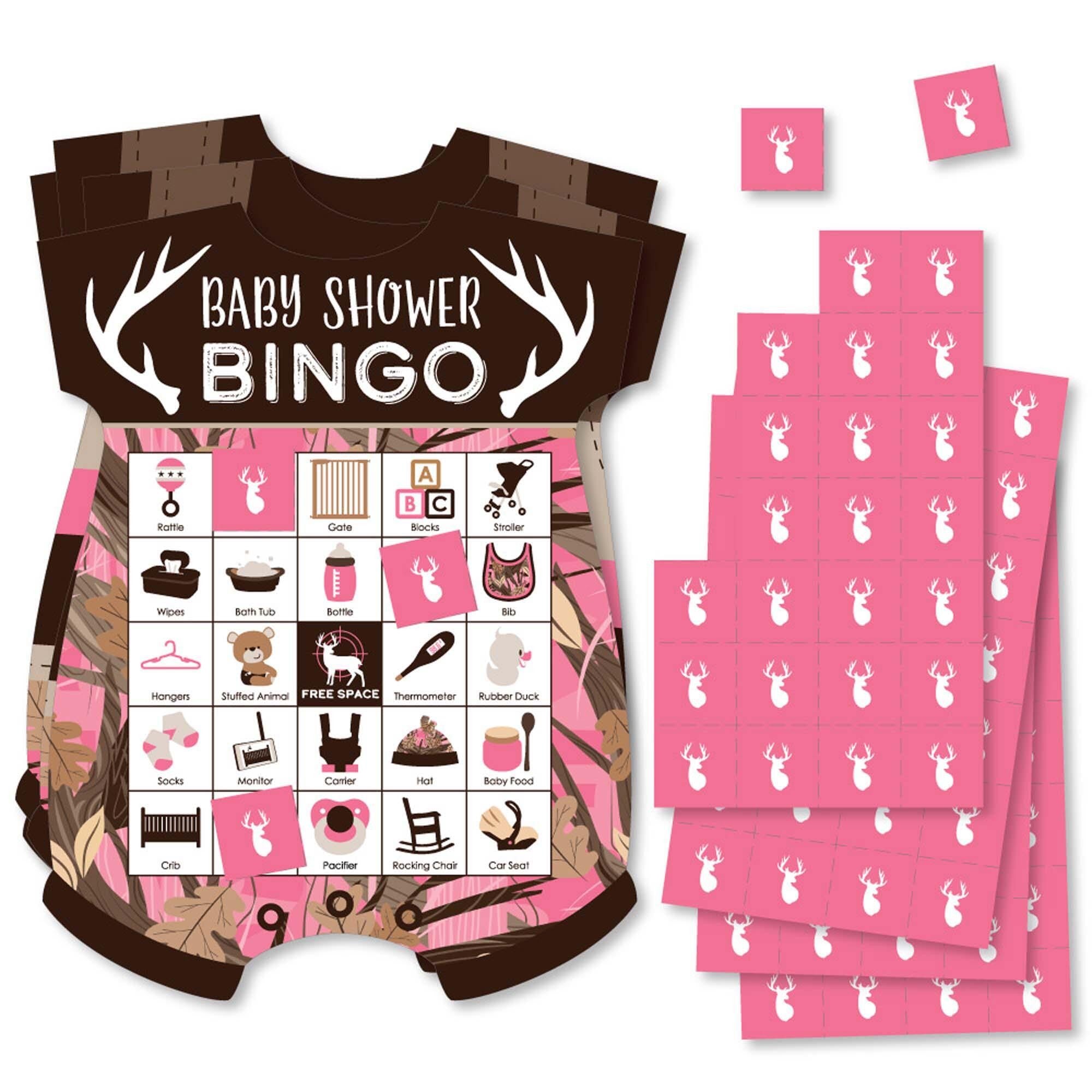 Big Dot of Happiness Pink Gone Hunting - Picture Bingo Cards and ...