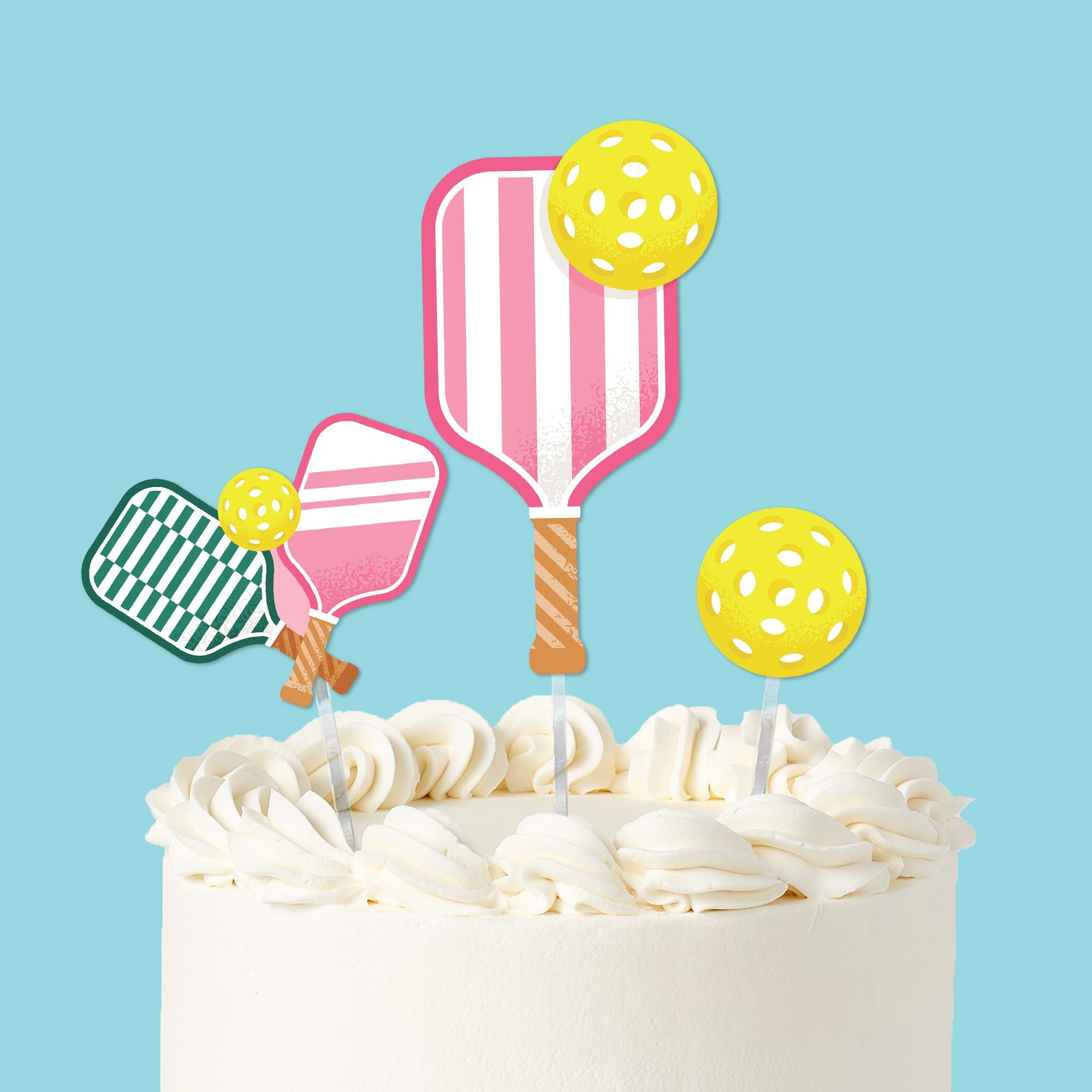 Big Dot of Happiness Pink Pickleball Cake Topper Set, Dessert ...