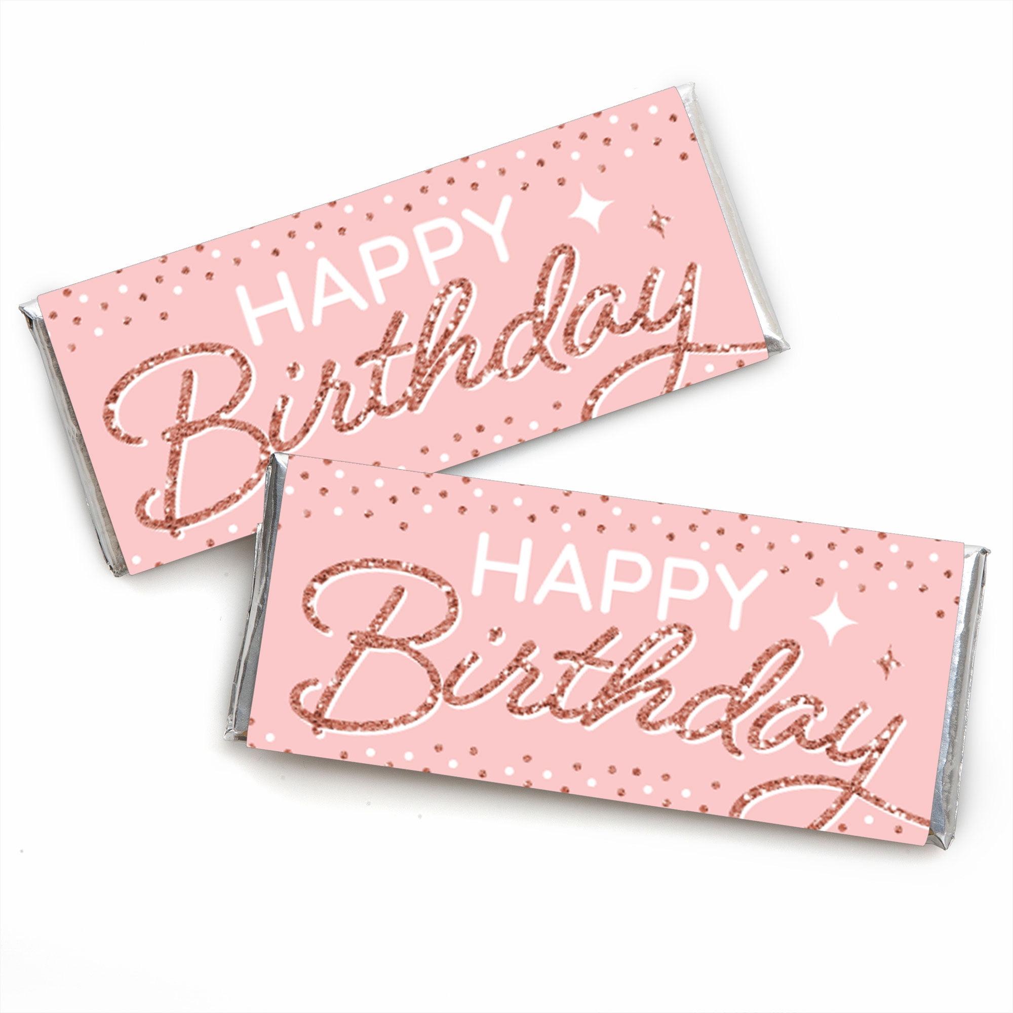 Big Dot of Happiness Pink Rose Gold Birthday - Candy Bar Wrapper Happy ...