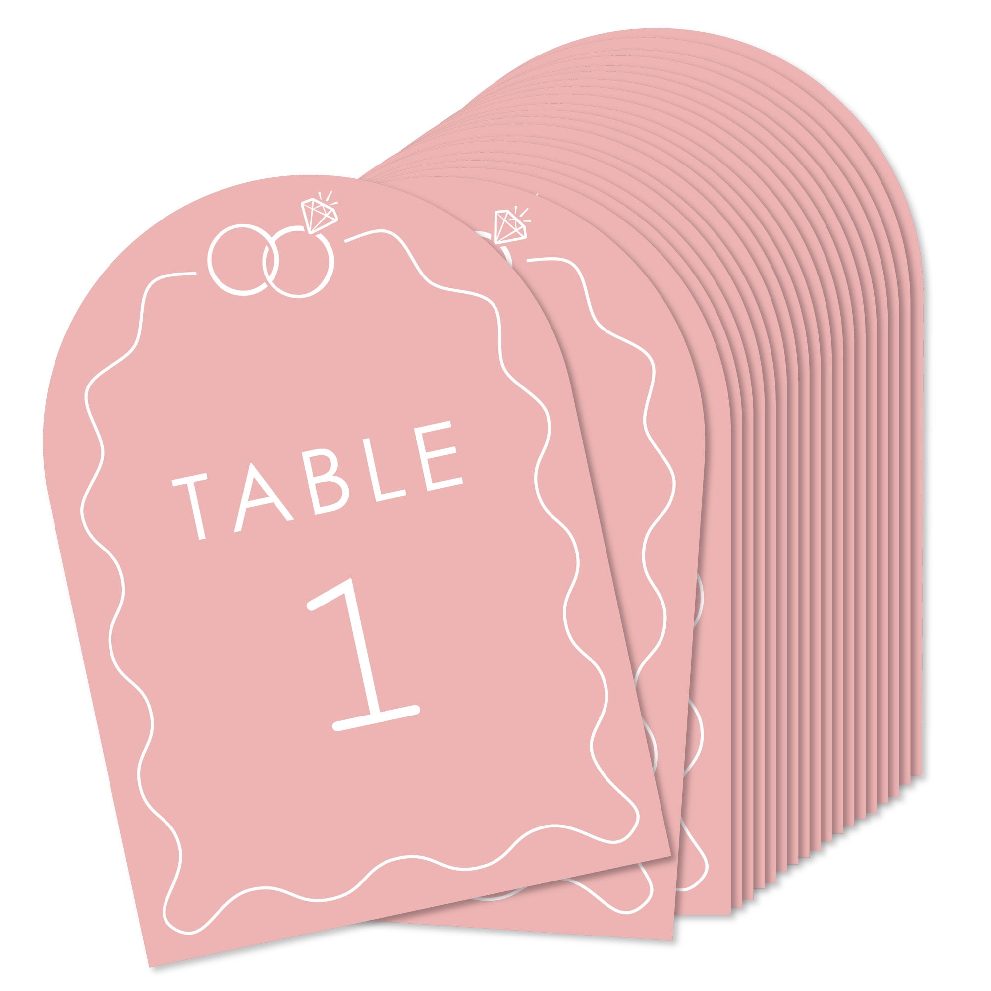 Big Dot of Happiness Pink Wedding Rings Table Numbers Centerpieces ...