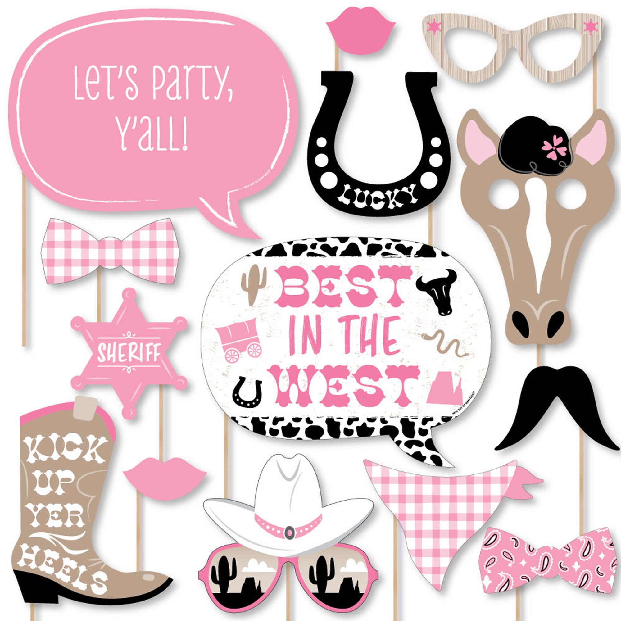 Big Dot of Happiness Pink Western Hoedown - Cowgirl Horse Party Photo ...