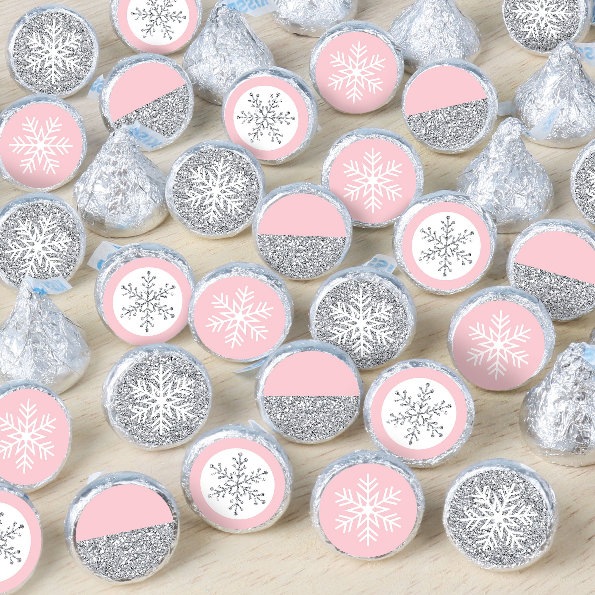 Big Dot of Happiness Pink Winter Wonderland - Holiday Snowflake ...