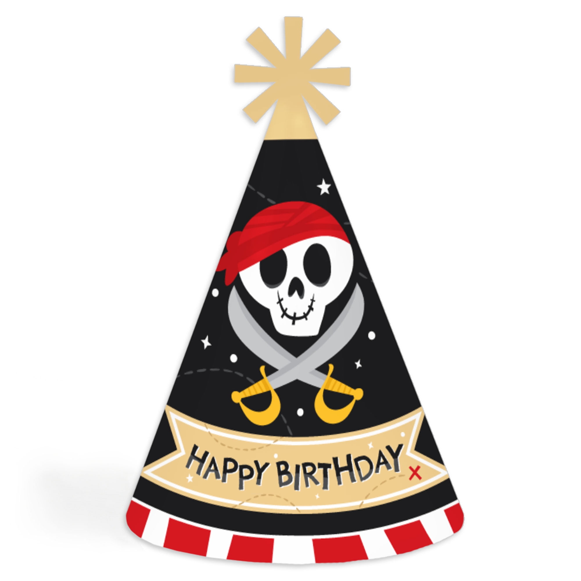 Big Dot of Happiness Pirate Ship Adventures - Cone Happy Birthday Party ...
