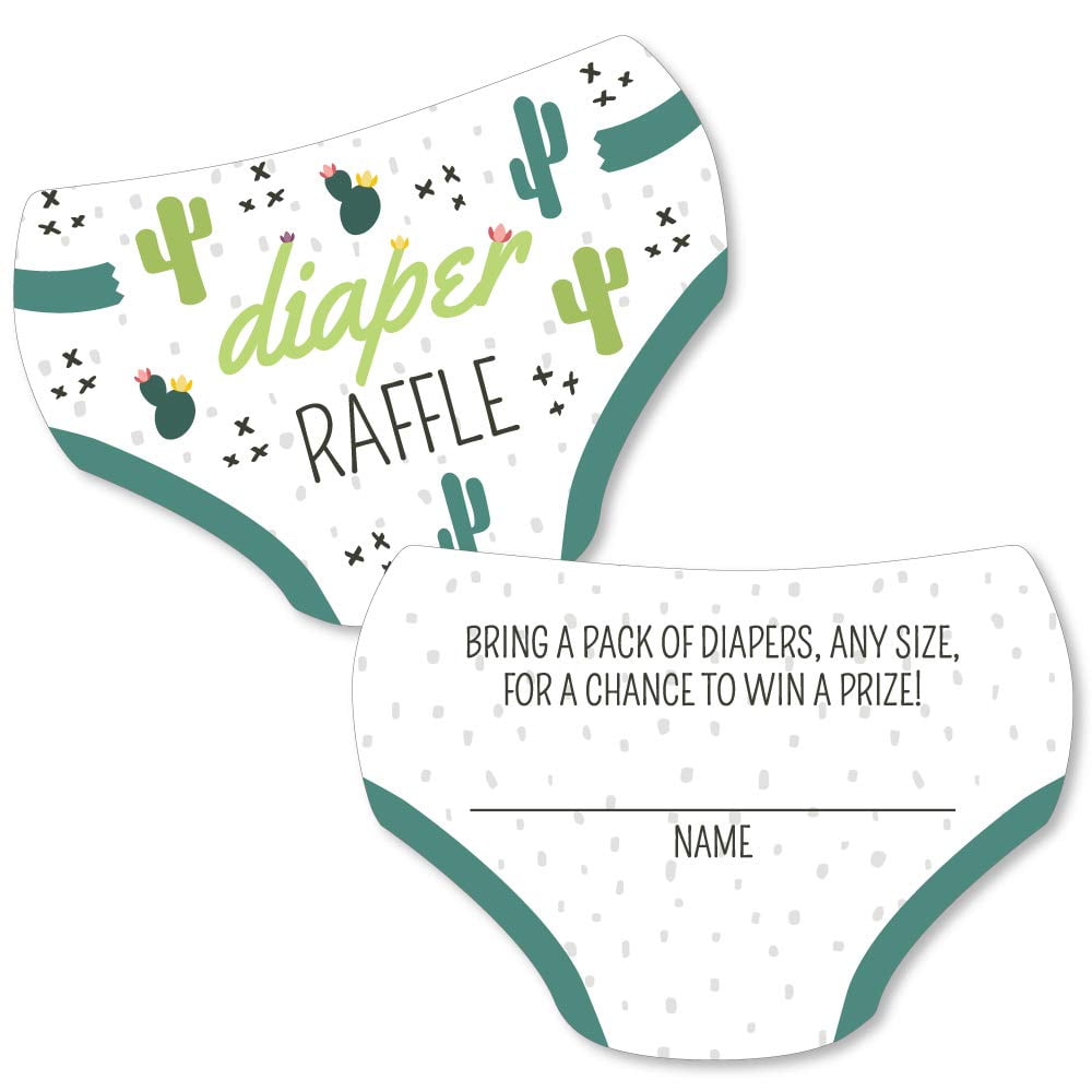 Big Dot of Happiness Prickly Cactus Party - Diaper Shaped Raffle Ticket ...