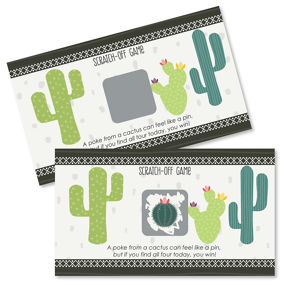 Big Dot of Happiness Prickly Cactus Party - Fiesta Party Game Scratch ...