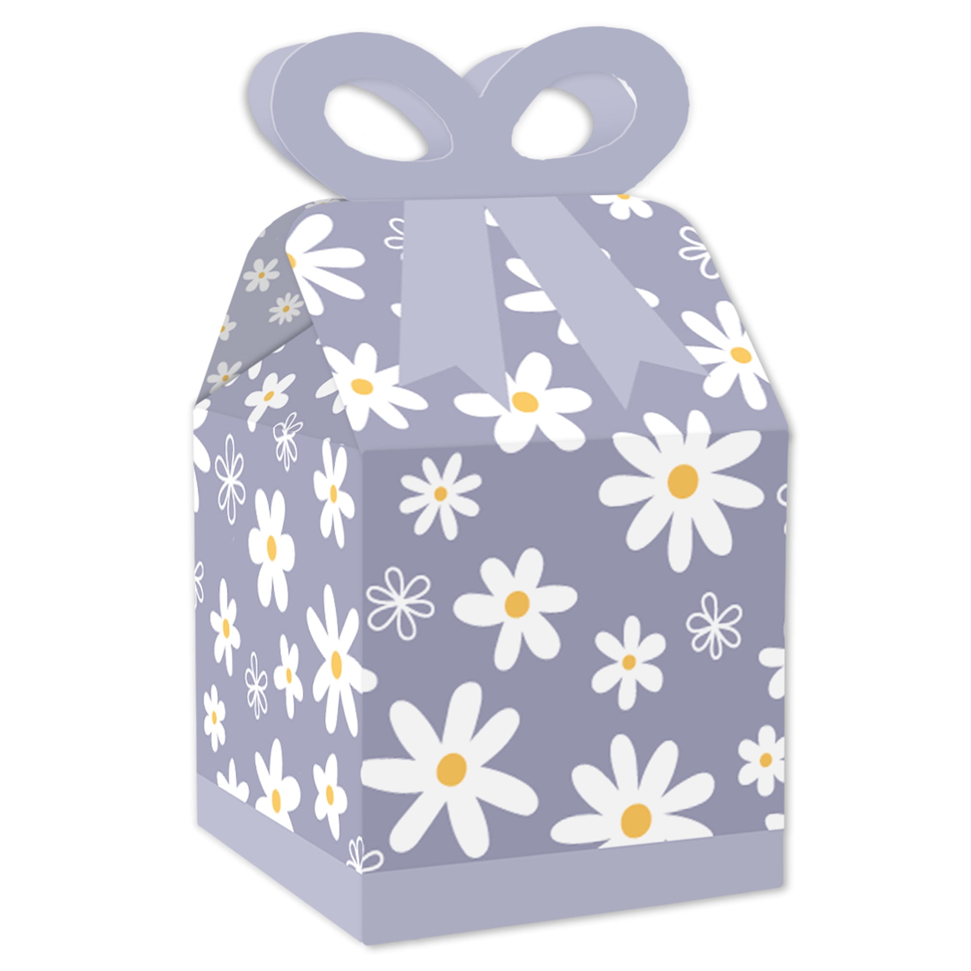 Big Dot of Happiness Purple Daisy Flowers - Square Favor Gift Boxes ...