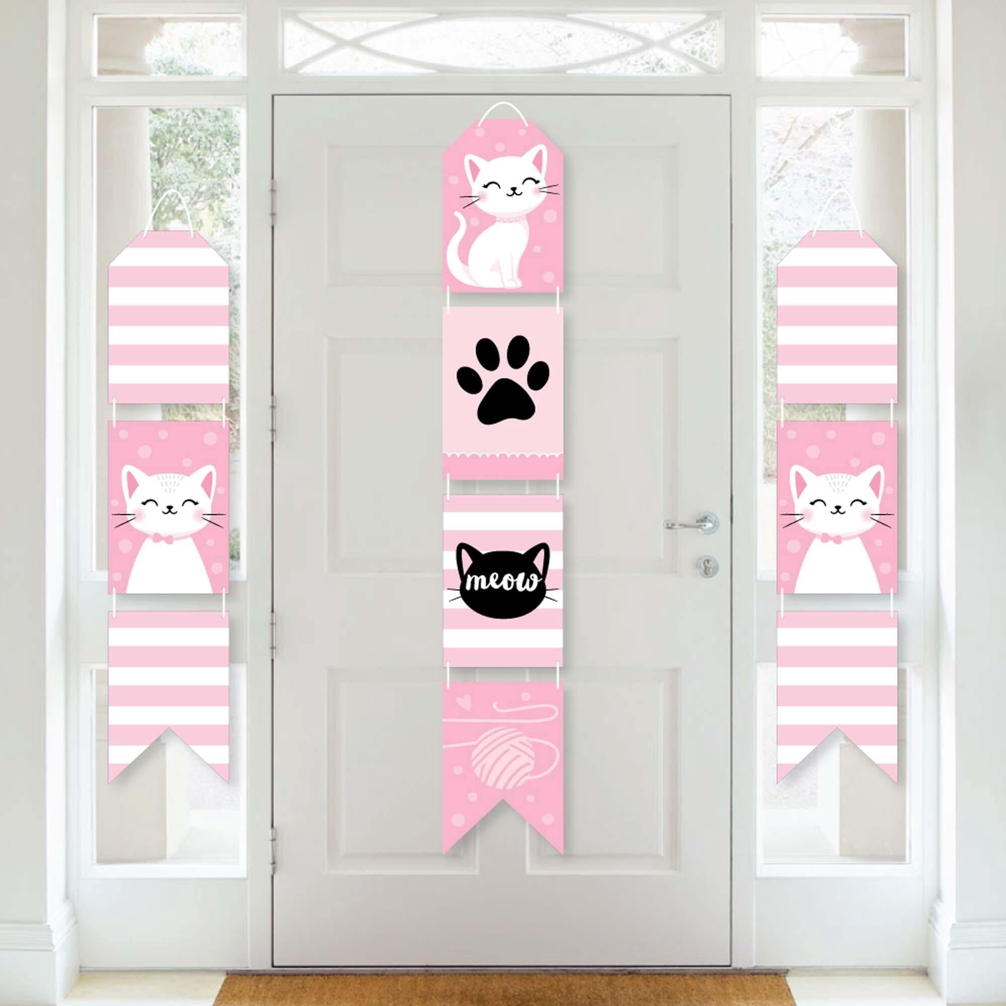 Big Dot of Happiness Purr-FECT Kitty Cat - Hanging Vertical Paper Door ...