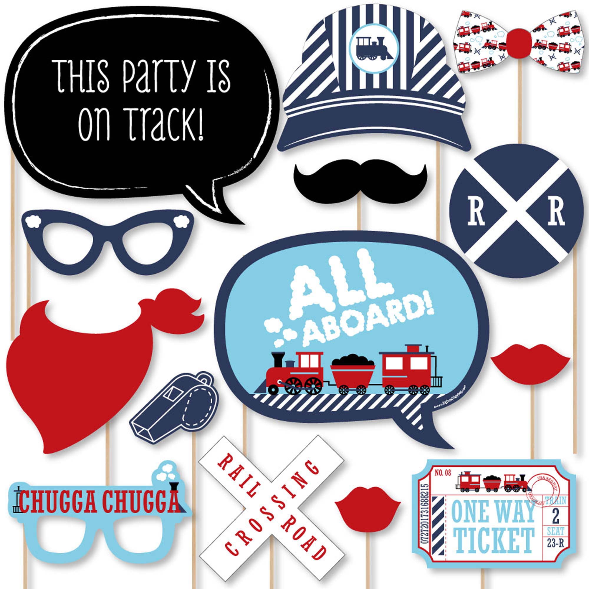 Big Dot of Happiness Railroad Party Crossing - Steam Train Birthday ...