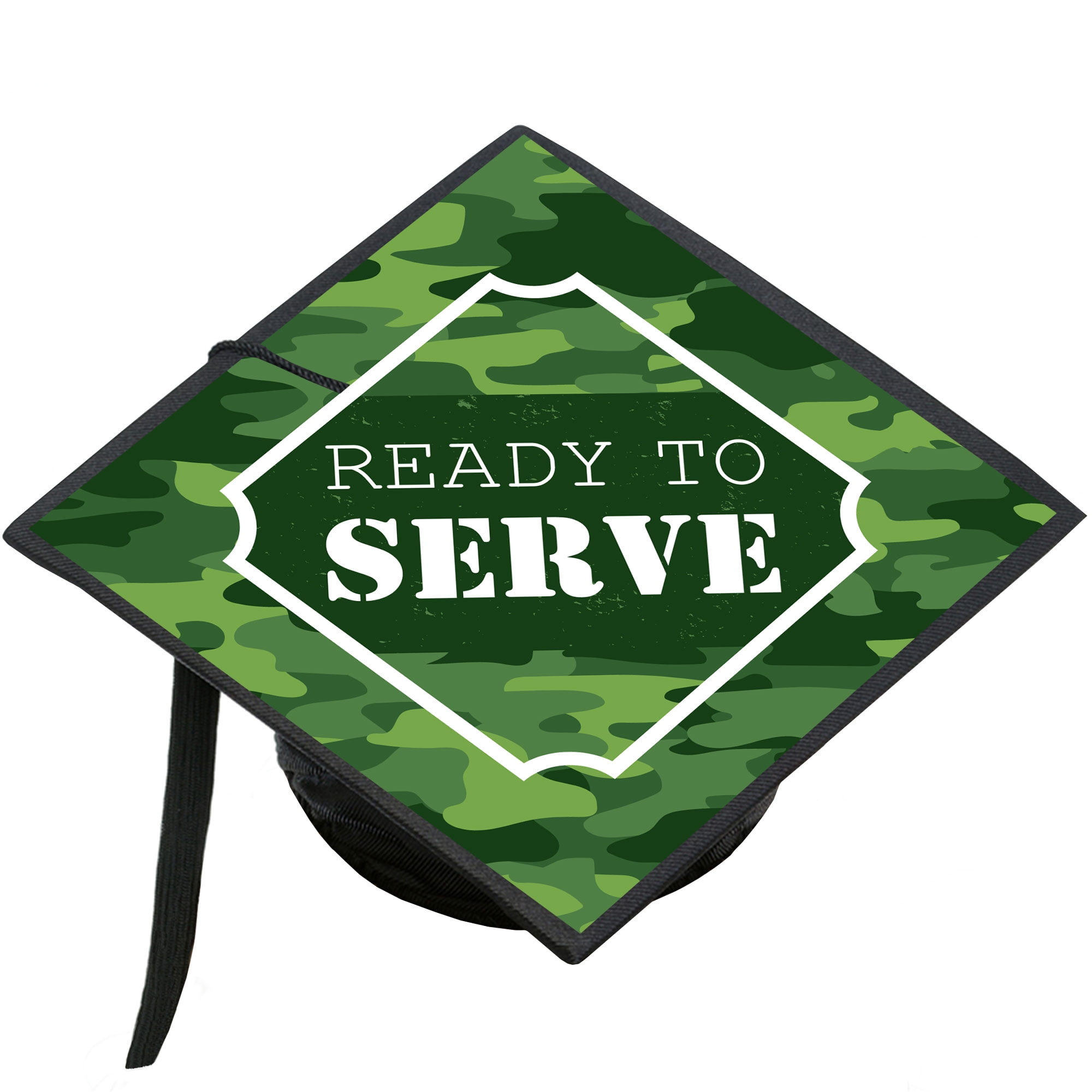 Big Dot of Happiness Ready to Serve - Military Camo Graduation Cap ...