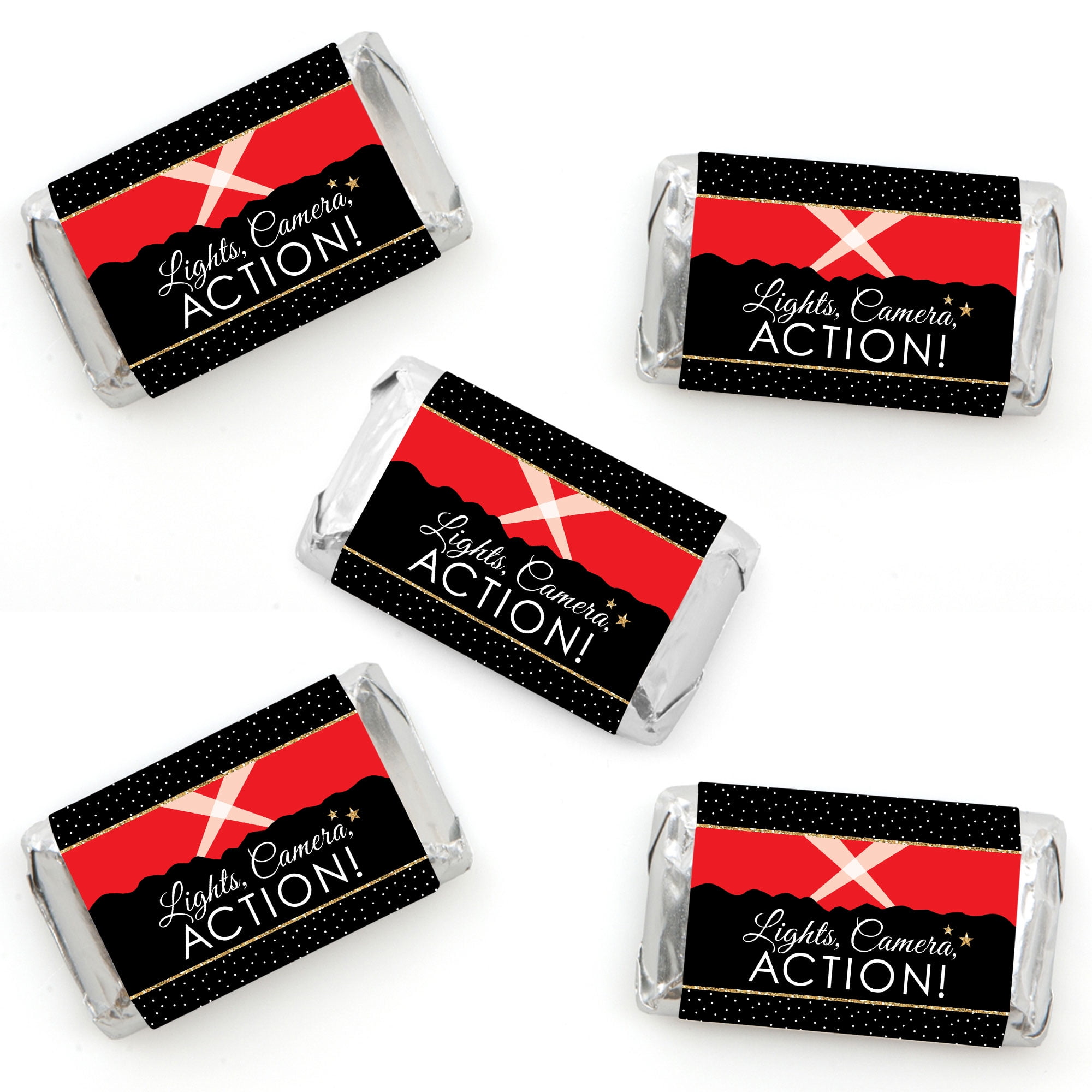 Big Dot of Happiness Red Carpet - Mini Candy Bar Wrapper Stickers ...