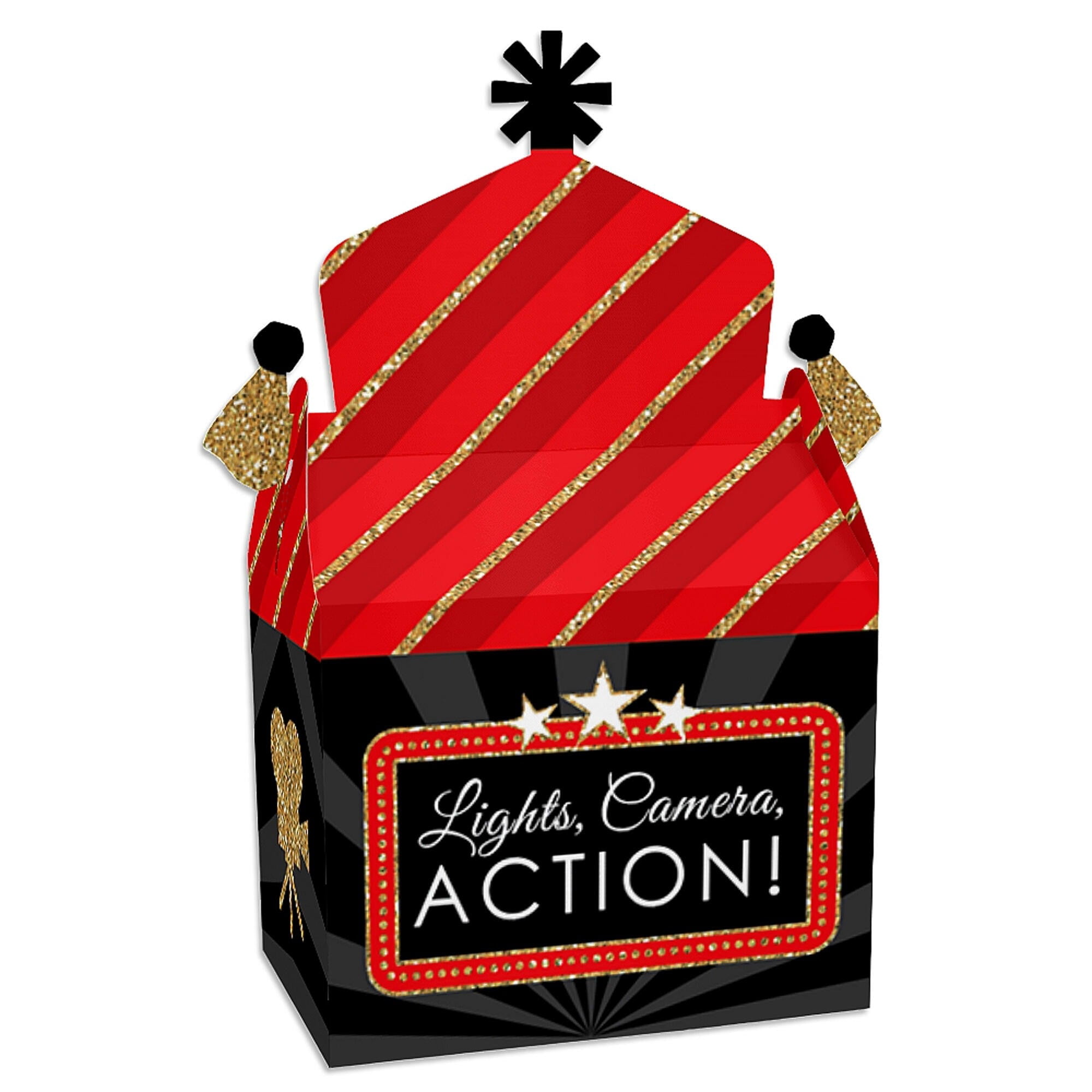 Hollywood Theme Favor Boxes 20pcs 2.3x2.3x6inch Clear Party Favor Box