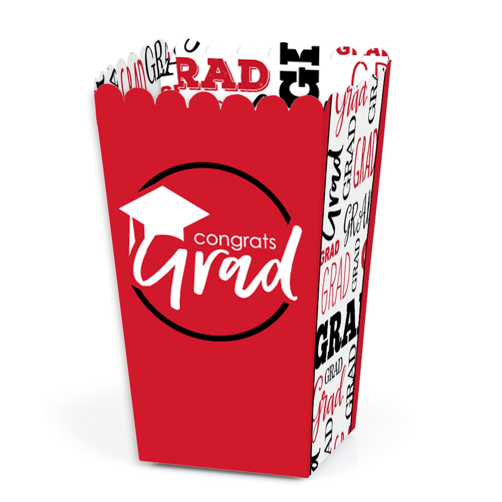 Big Dot of Happiness Red Graduation Party Favor Popcorn Treat Boxes ...