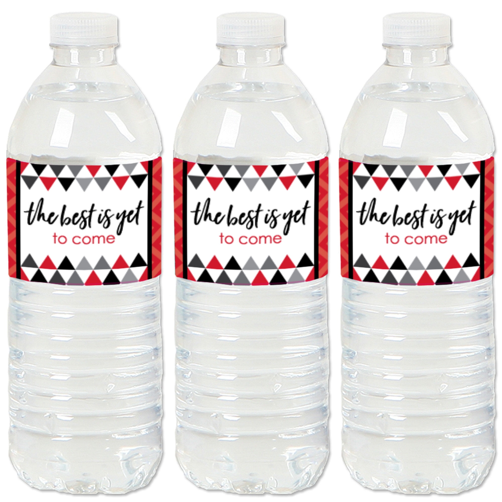 Big Dot of Happiness Red Graduation Party Water Bottle Sticker Labels ...