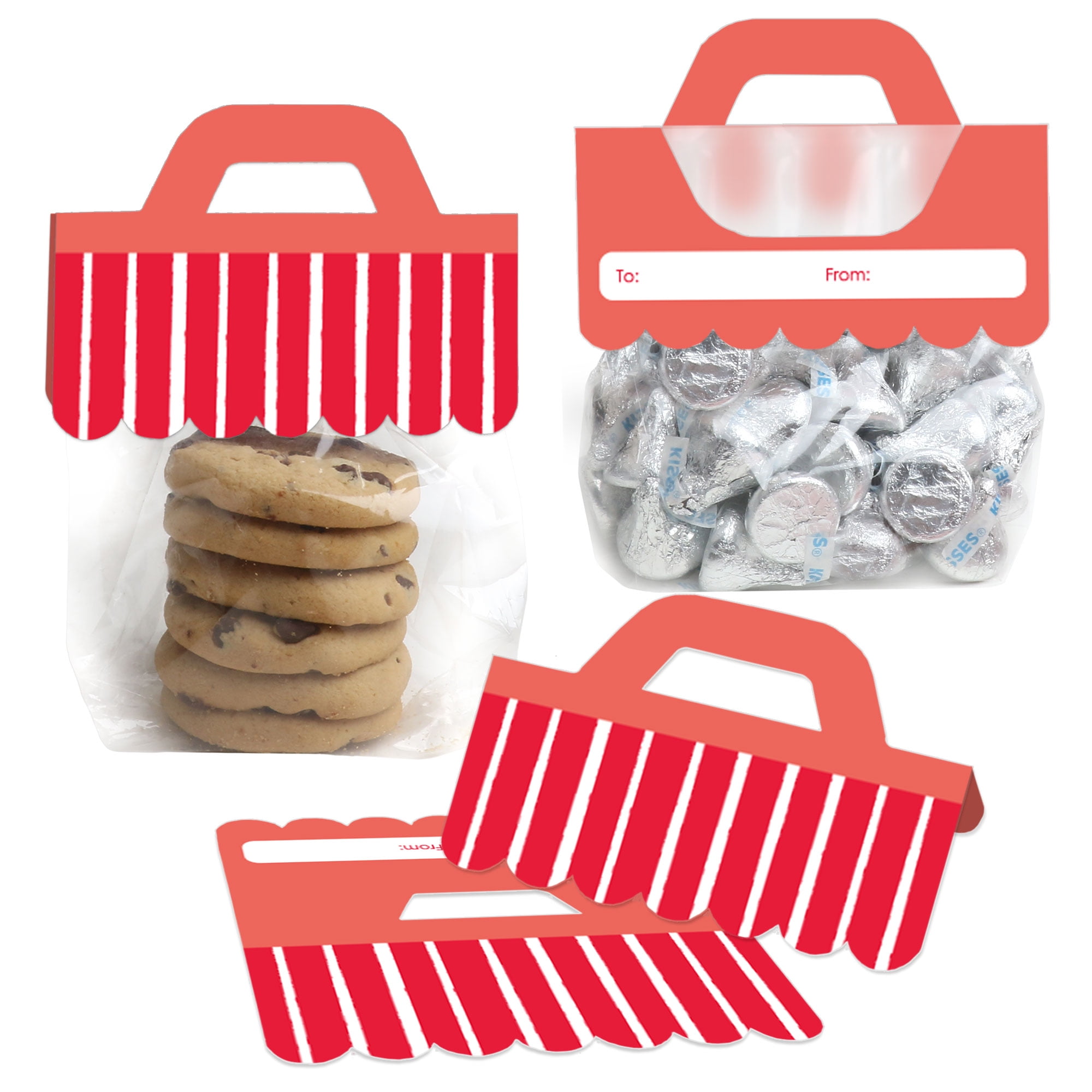 Big Dot of Happiness Red Stripes - DIY Simple Party Clear Goodie Favor ...