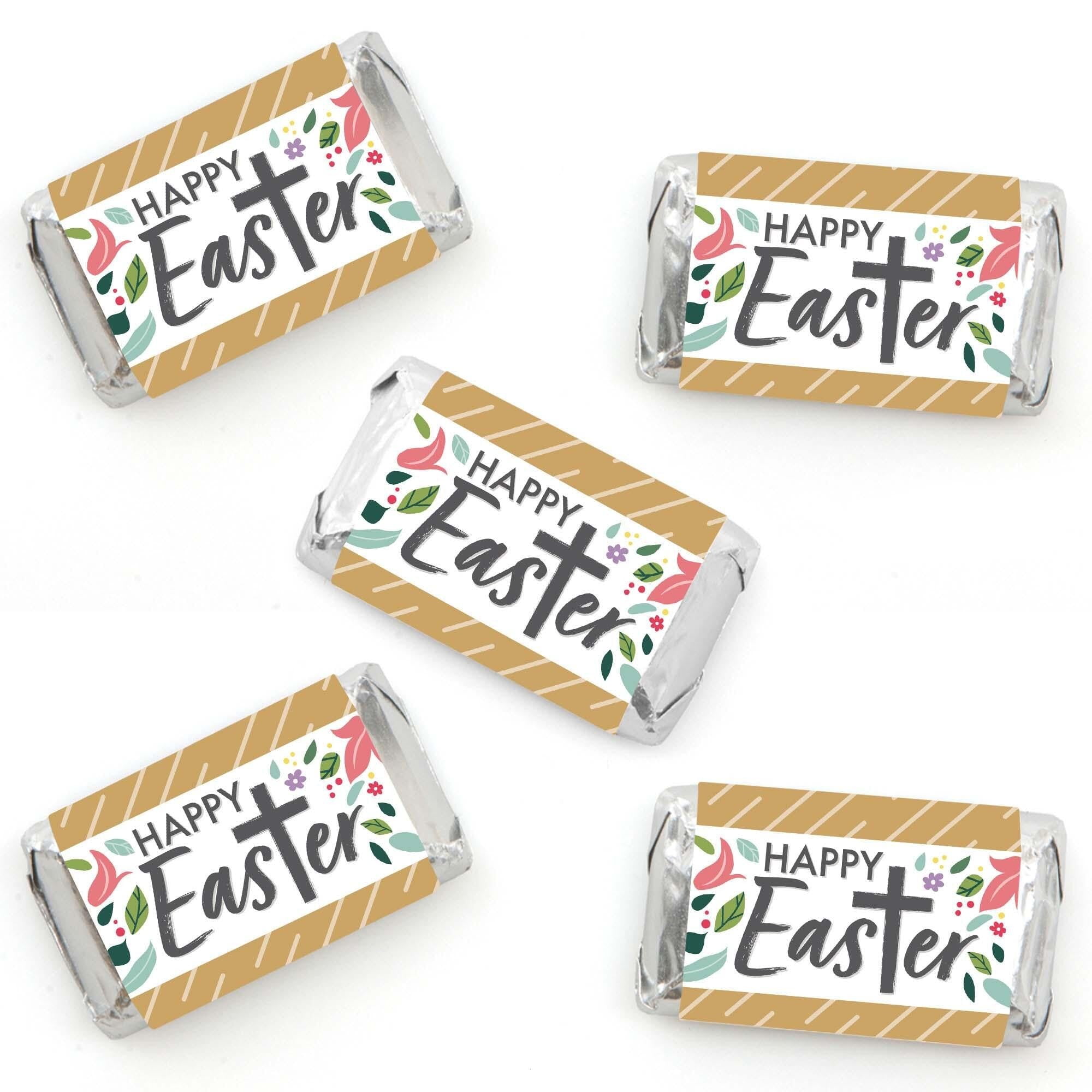 Big Dot of Happiness Religious Easter - Mini Candy Bar Wrapper Stickers ...