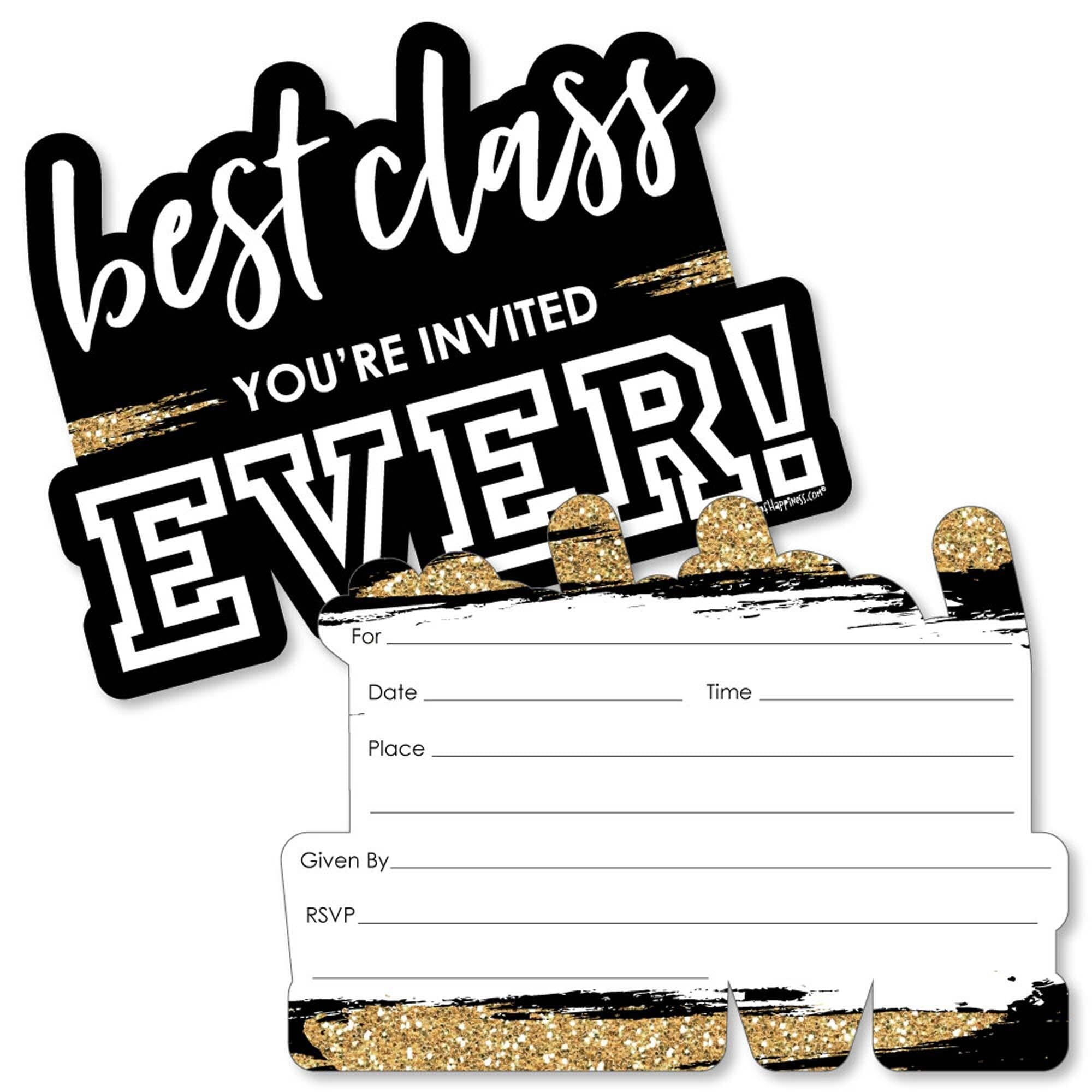 Big Dot of Happiness Reunited - Shaped Fill-in Invitations - School ...