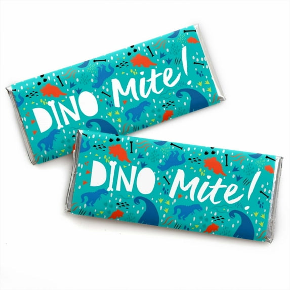 Big Dot of Happiness Roar Dinosaur - Candy Bar Wrapper Dino Mite T-Rex ...