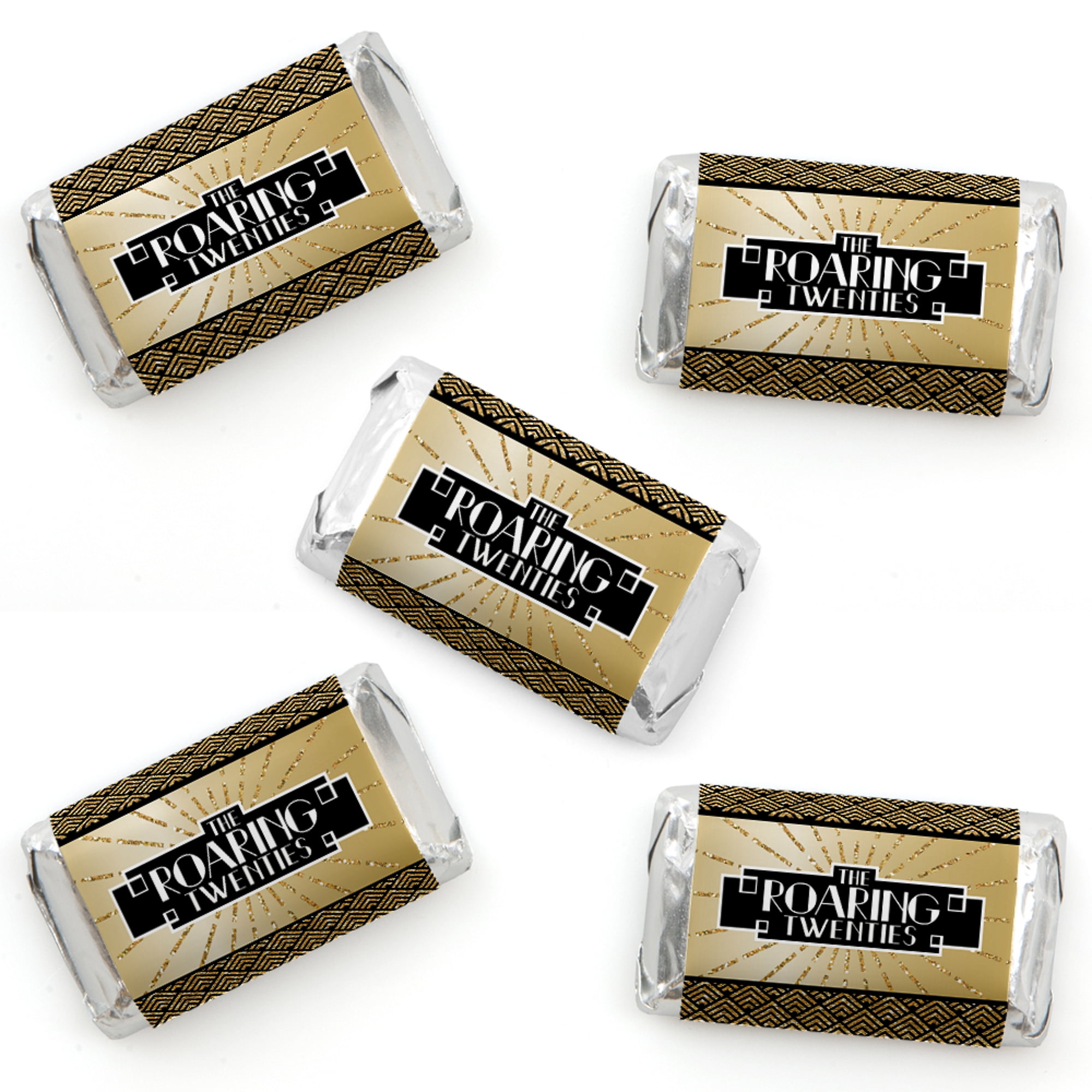 Big Dot of Happiness Roaring 20's - Mini Candy Bar Wrapper Stickers ...