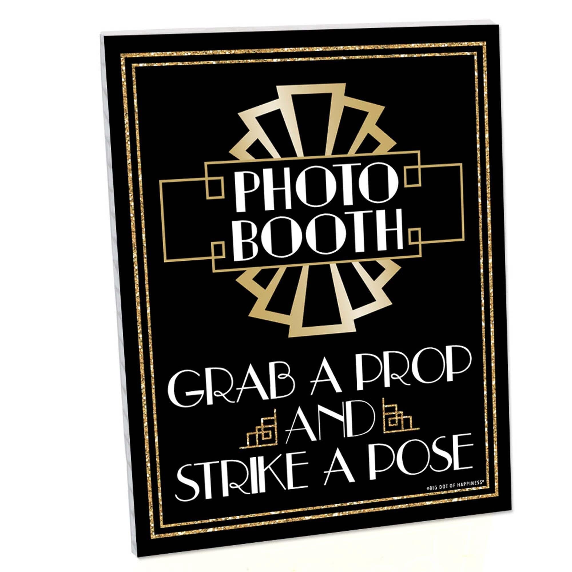 Big Dot of Happiness Roaring 20's Photo Booth Sign - 1920s Art Deco ...