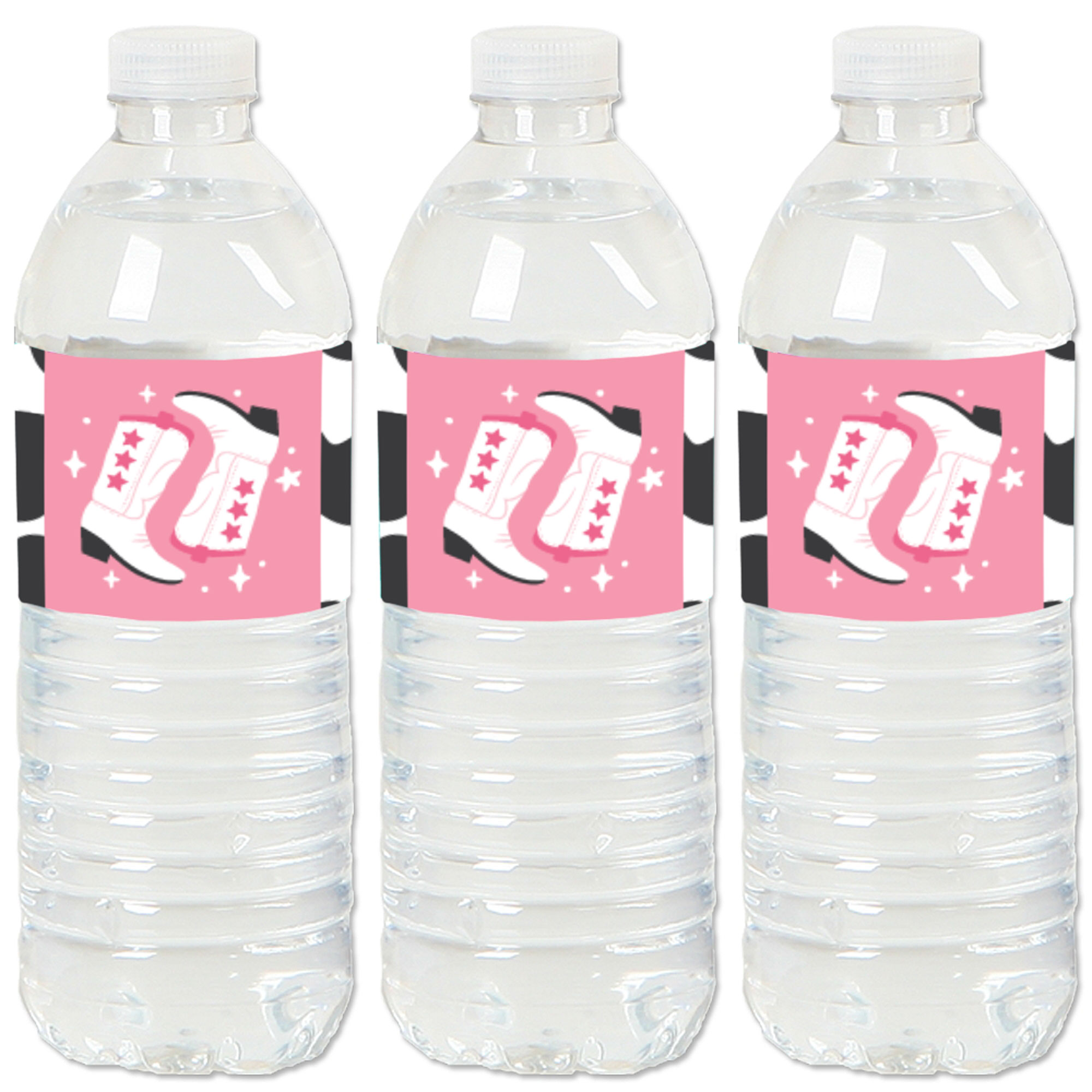 Big Dot of Happiness Rodeo Cowgirl - Pink Western Party Water Bottle ...