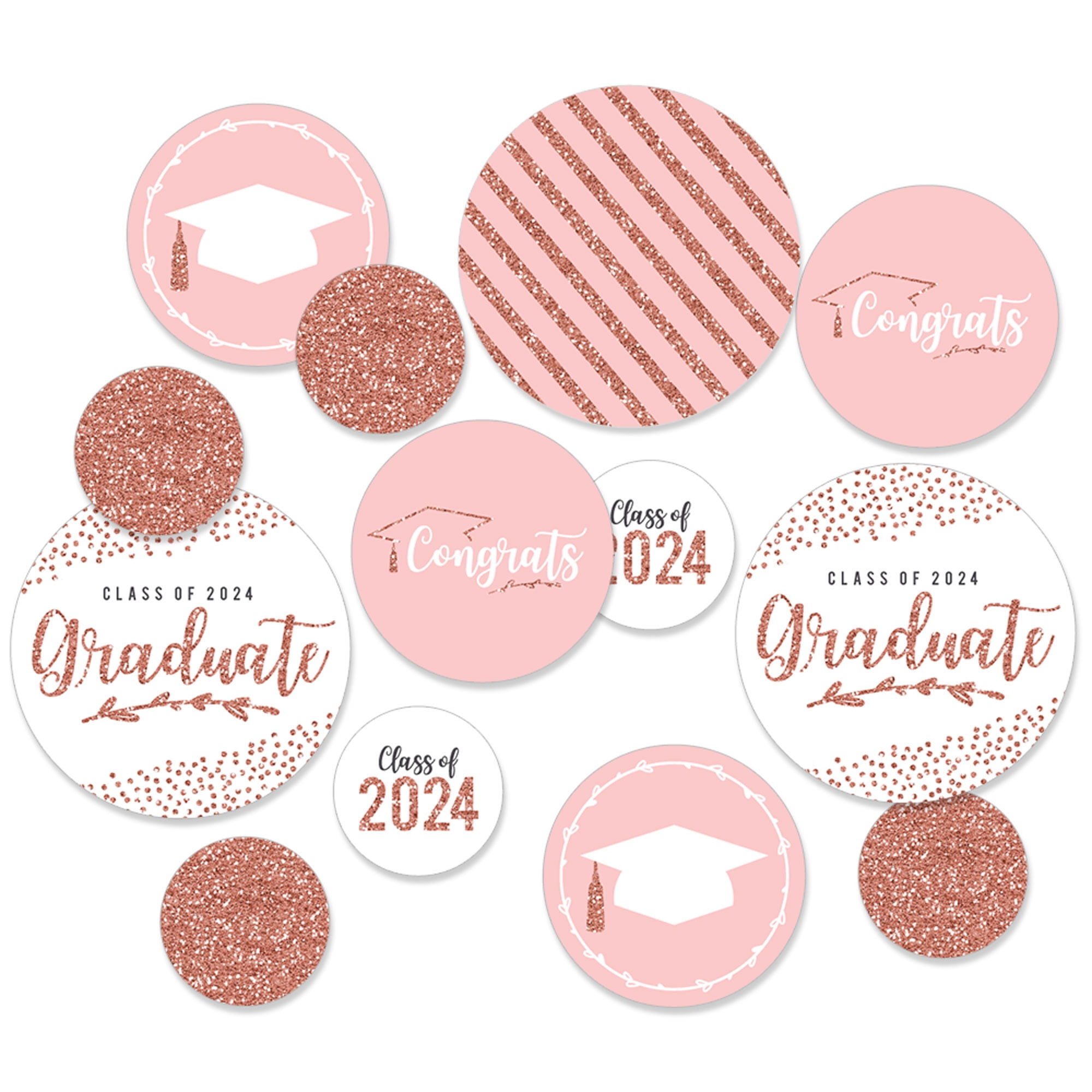 Big Dot of Happiness Rose Gold Grad - 2024 Graduation Party Giant ...