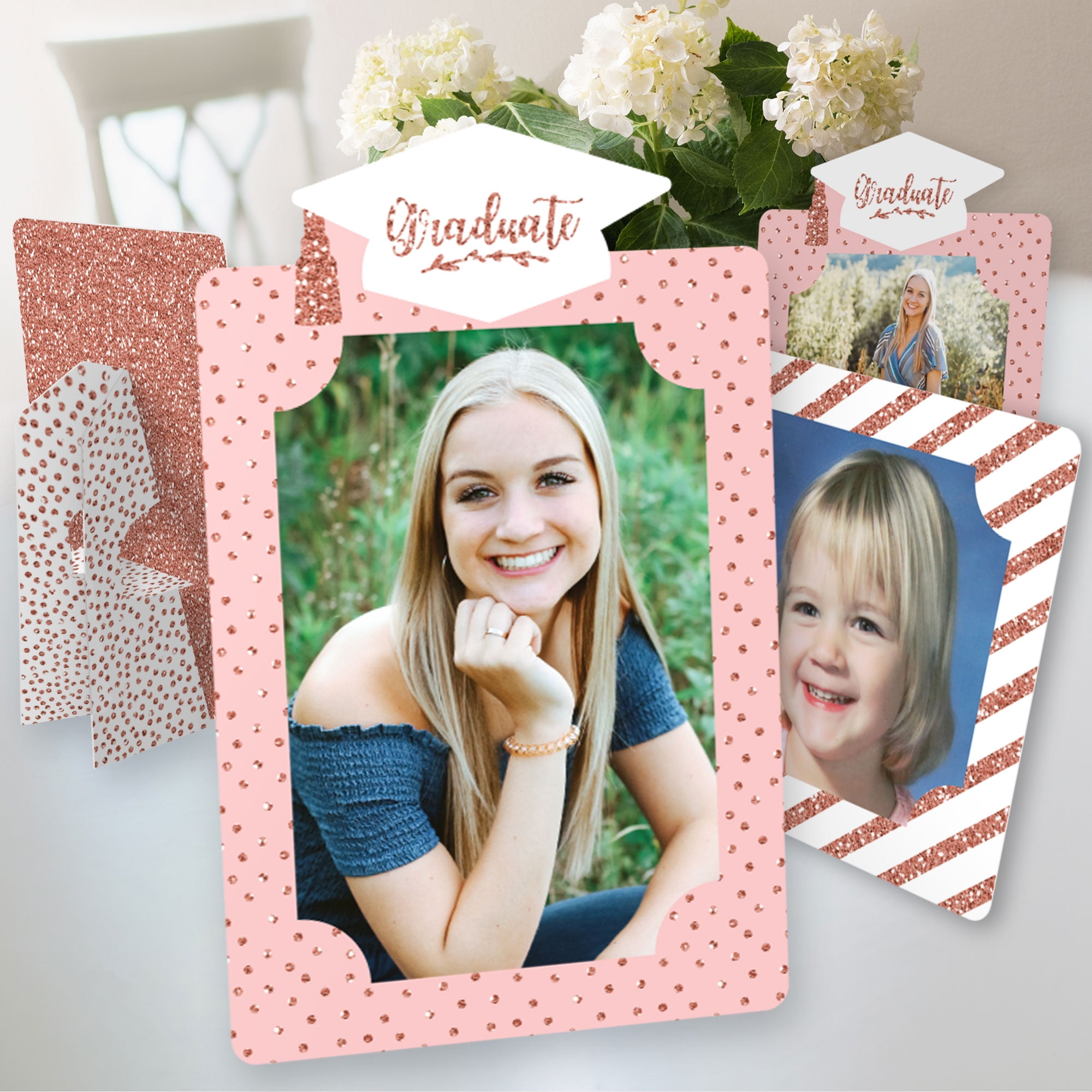Big Dot of Happiness Rose Gold Grad - Graduation Party 4x6 Picture ...
