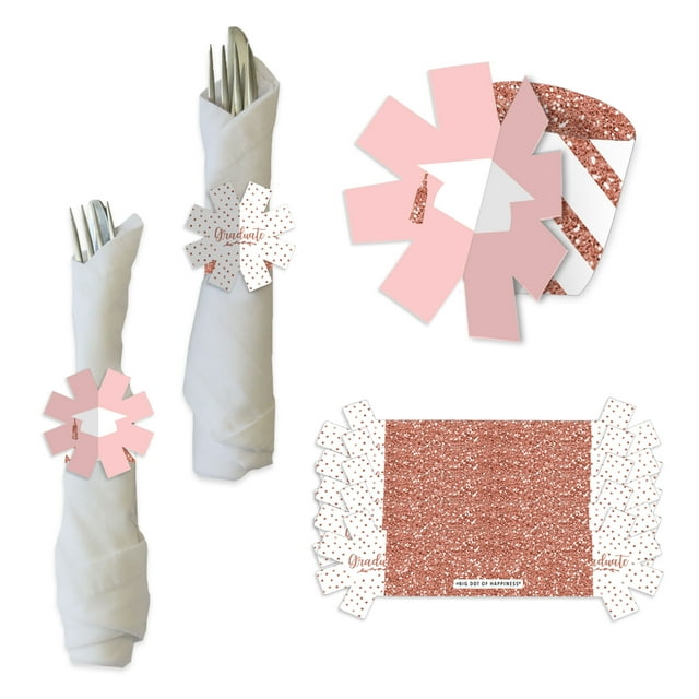 Big Dot of Happiness Rose Gold Grad - Graduation Party Paper Napkin ...