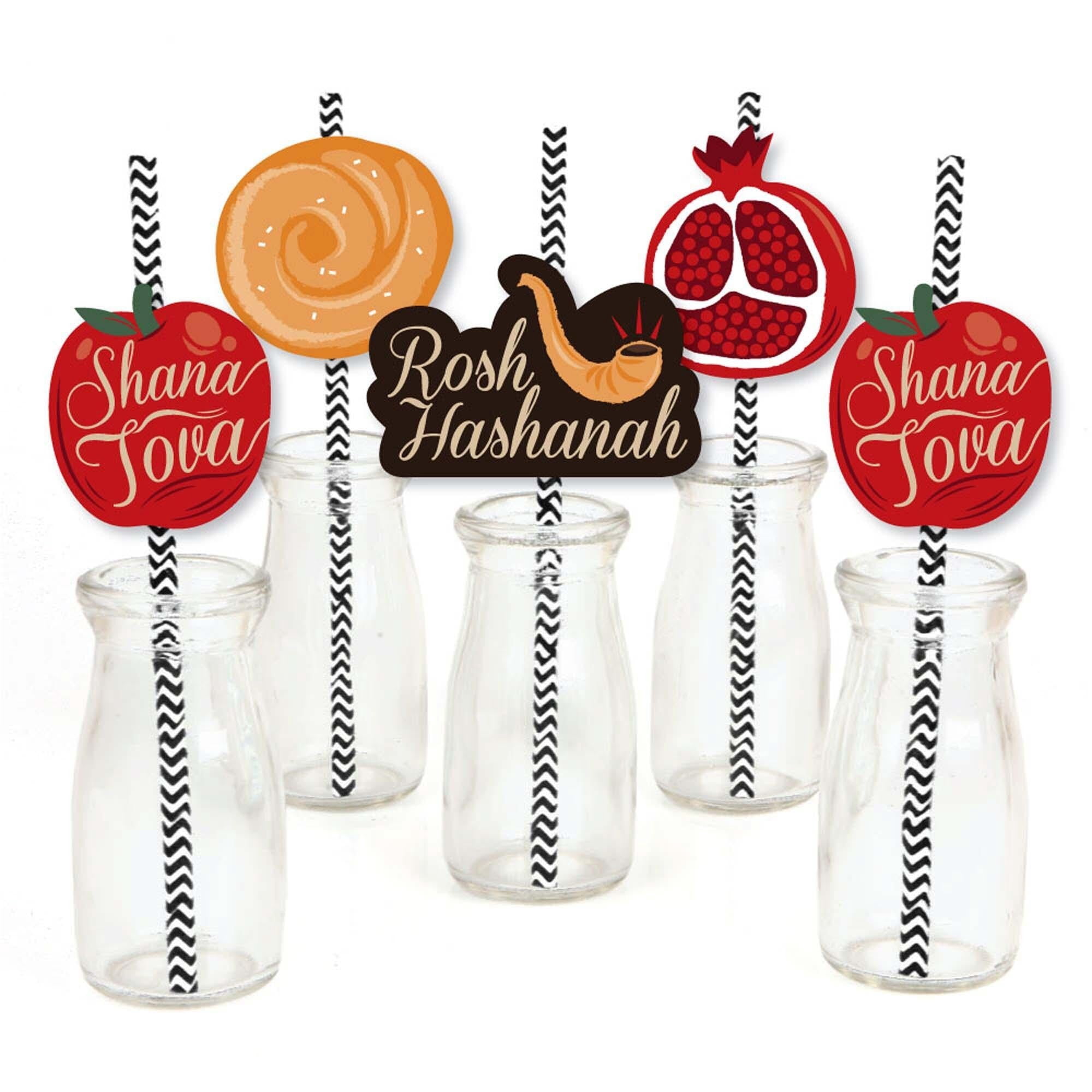 Big Dot of Happiness Rosh Hashanah - Paper Straw Decor - New Year ...