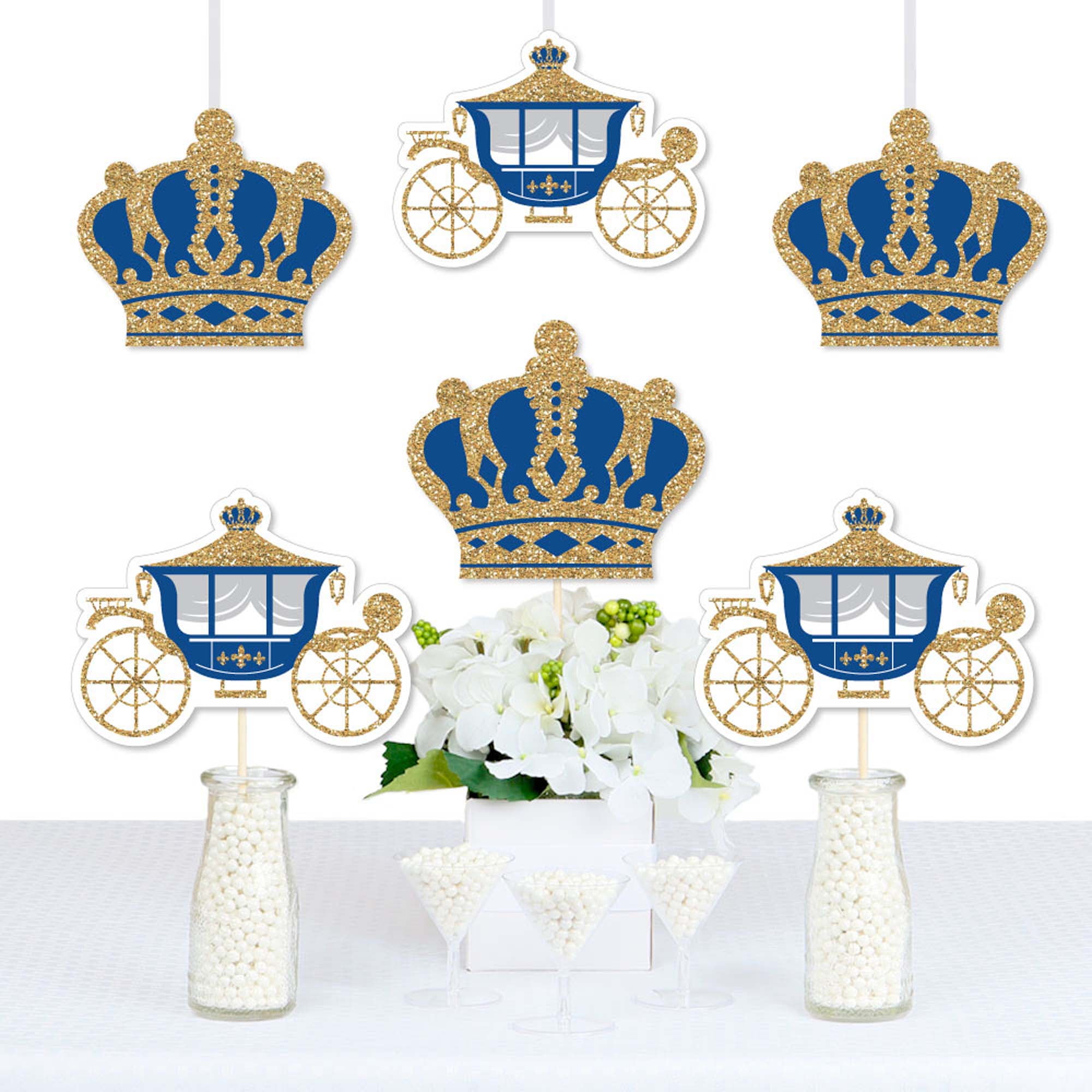 Big Dot of Happiness Royal Prince Charming - Crown & Carriage ...