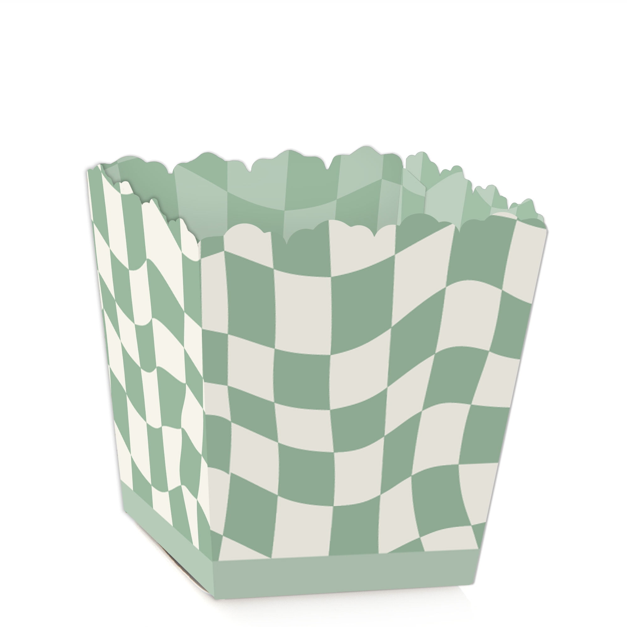 Big Dot of Happiness Sage Green Checkered Party - Party Mini Favor ...