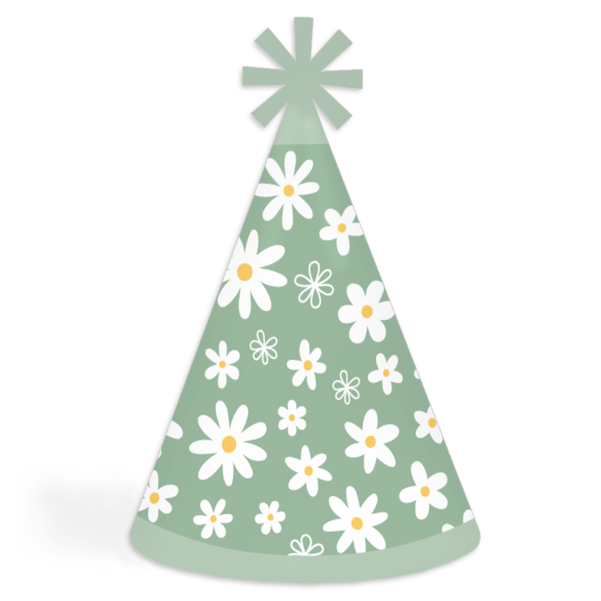 Big Dot of Happiness Sage Green Daisy Flowers - Cone Happy Birthday ...