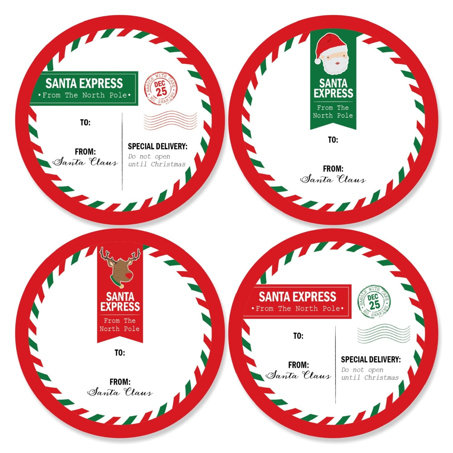 Big Dot of Happiness Santa's Special Delivery - Large Christmas Sticker ...