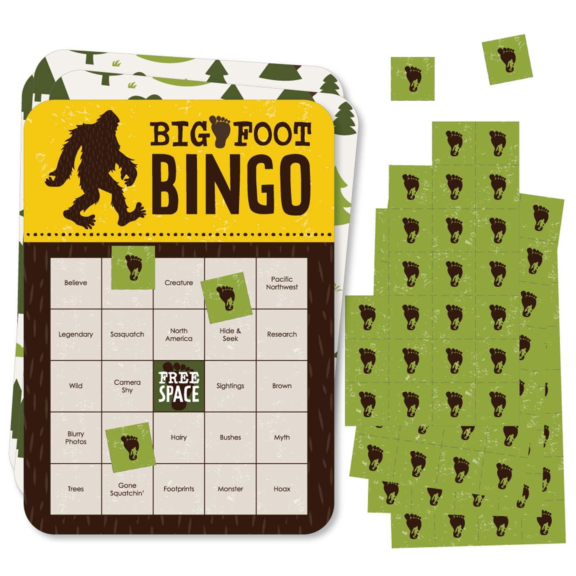 Big Dot of Happiness, Sasquatch Crossing Bingo Cards and Markers ...