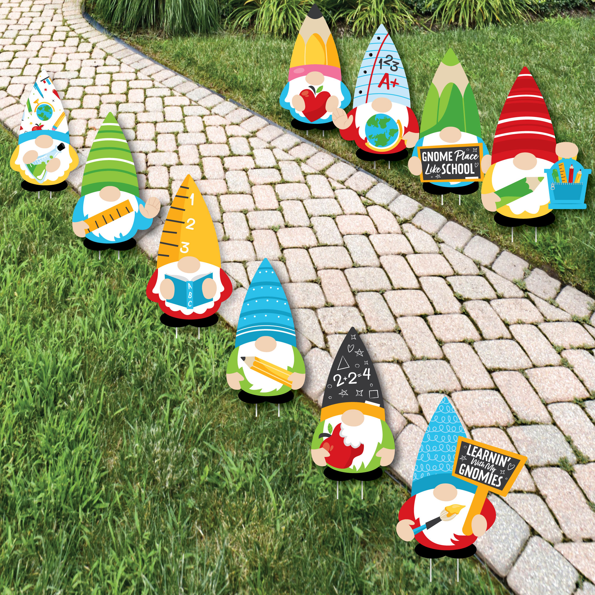 Big Dot of Happiness School Gnomes - Lawn Decorations - Outdoor Teacher ...