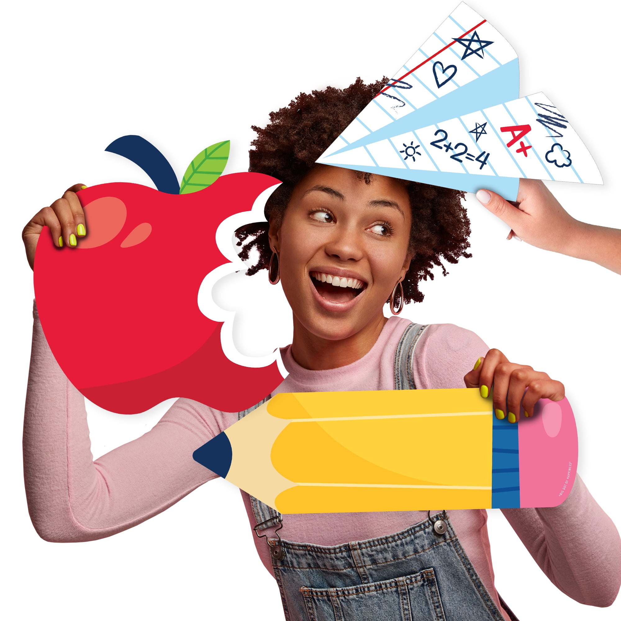 Big Dot of Happiness School Supplies - Paper Airplane, Apple and Pencil ...