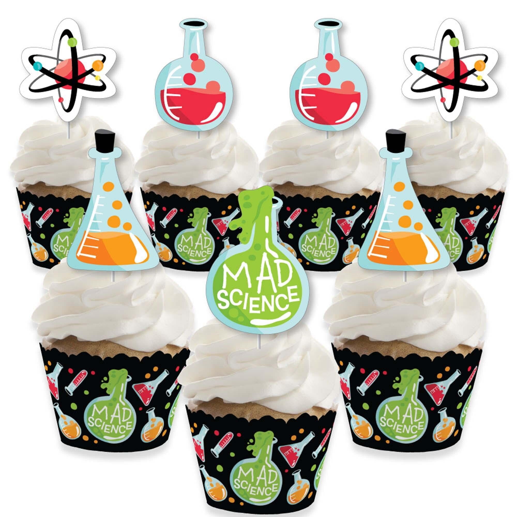 Big Dot of Happiness Scientist Lab - Cupcake Decoration - Baby Shower ...