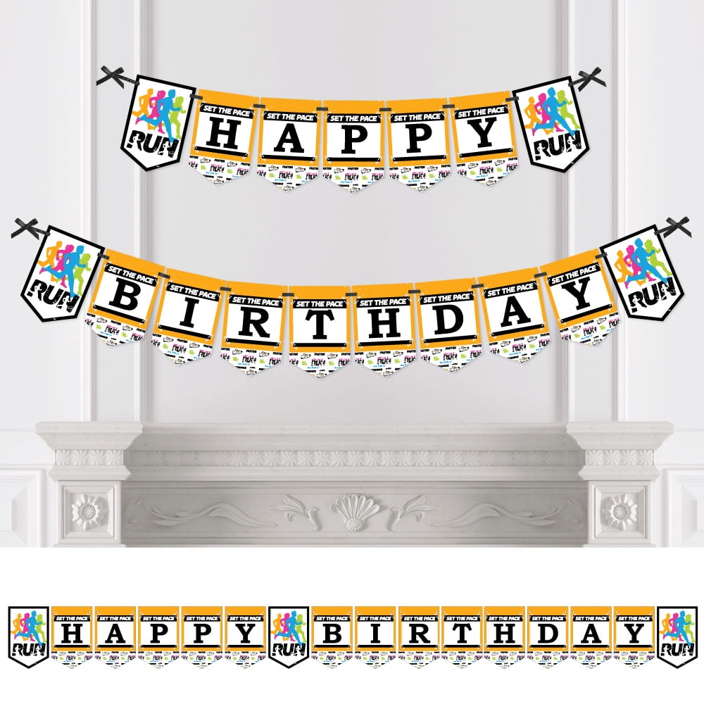 Big Dot of Happiness Set the Pace - Running - Birthday Party Bunting ...