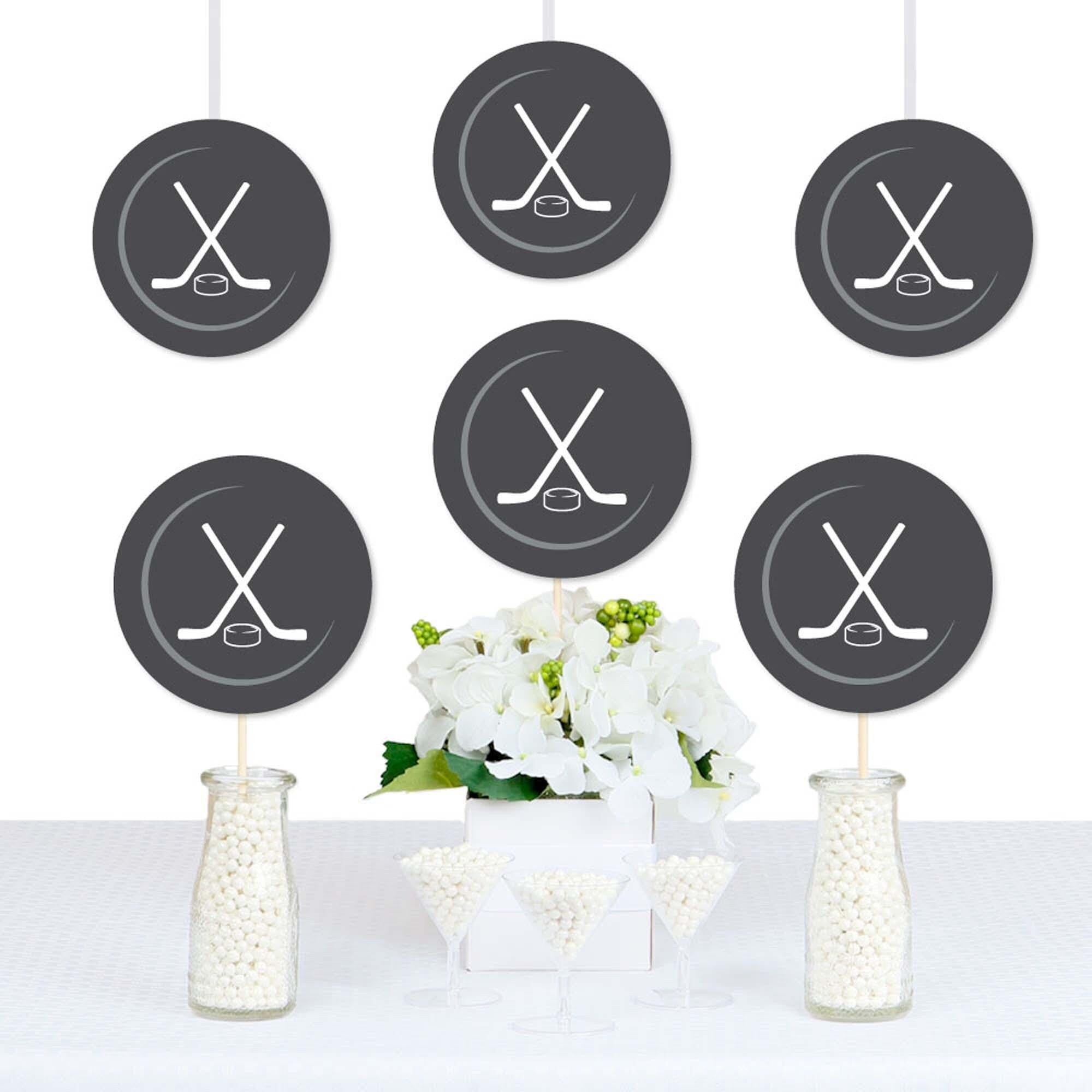 Big Dot of Happiness Shoots and Scores - Hockey - Puck Decorations DIY ...