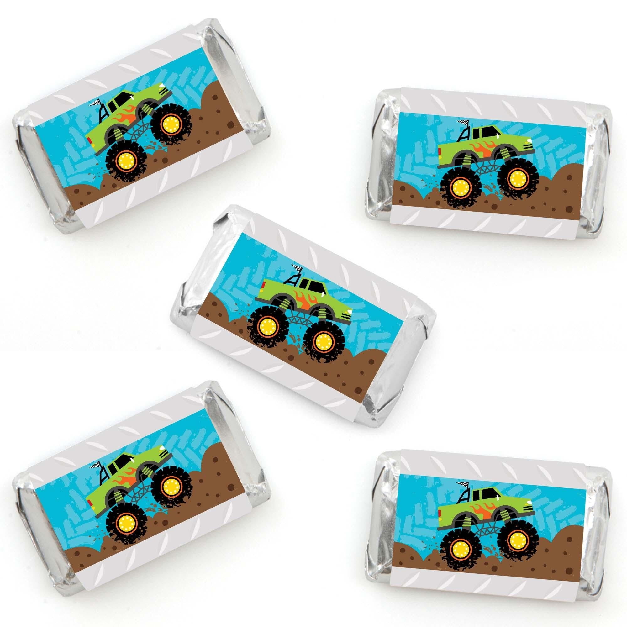 Big Dot of Happiness Smash and Crash Monster Truck Mini Candy Bar ...