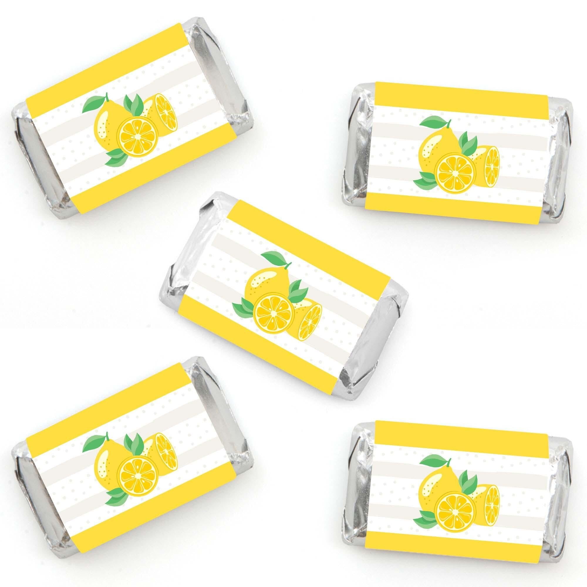 Big Dot of Happiness So Fresh - Lemon - Mini Candy Bar Wrapper Stickers ...