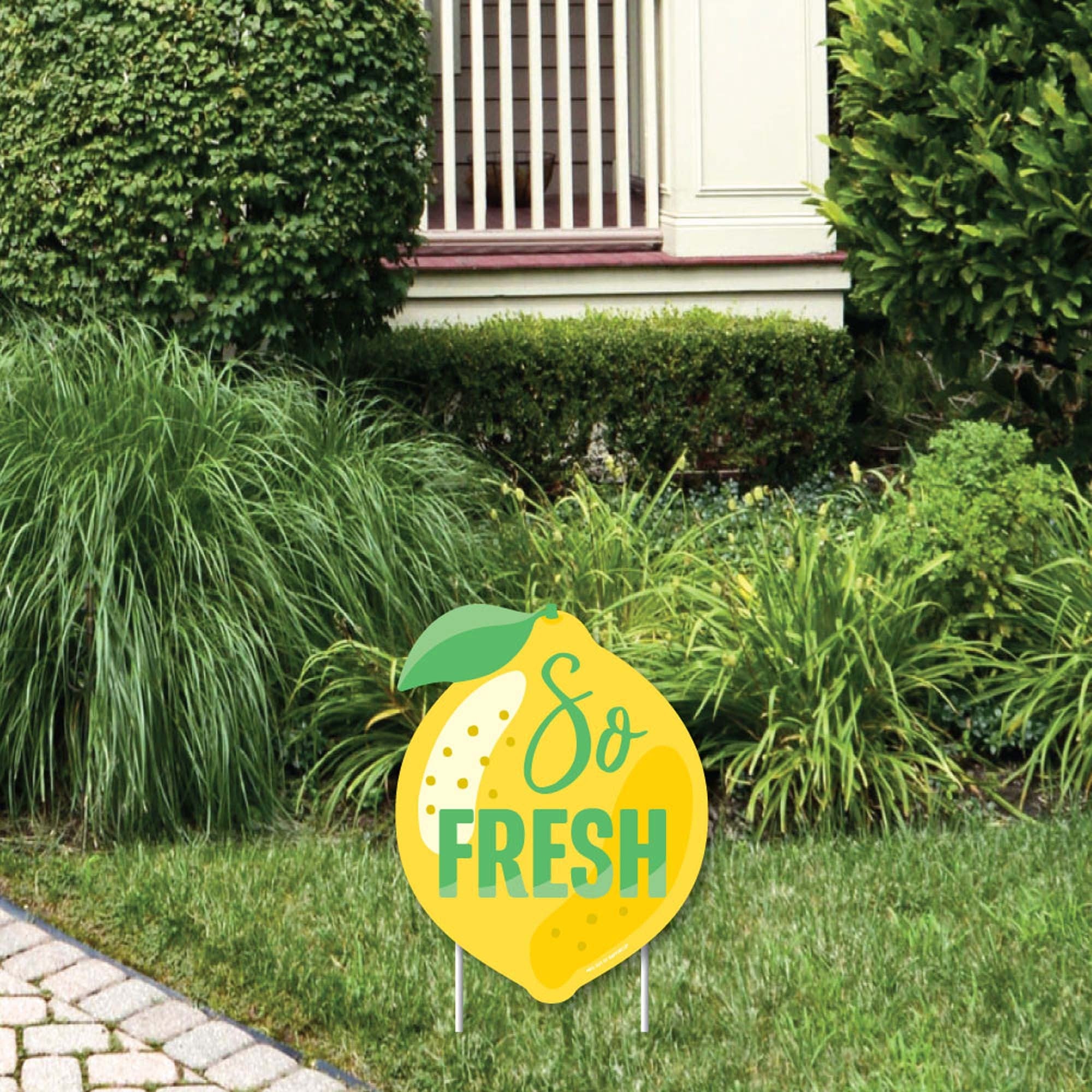 Big Dot of Happiness So Fresh - Lemon - Outdoor Lawn Sign - Citrus ...